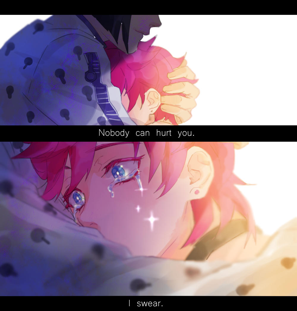 Safebooru - 1boy 1girl black hair bob cut bruno bucciarati choker ...