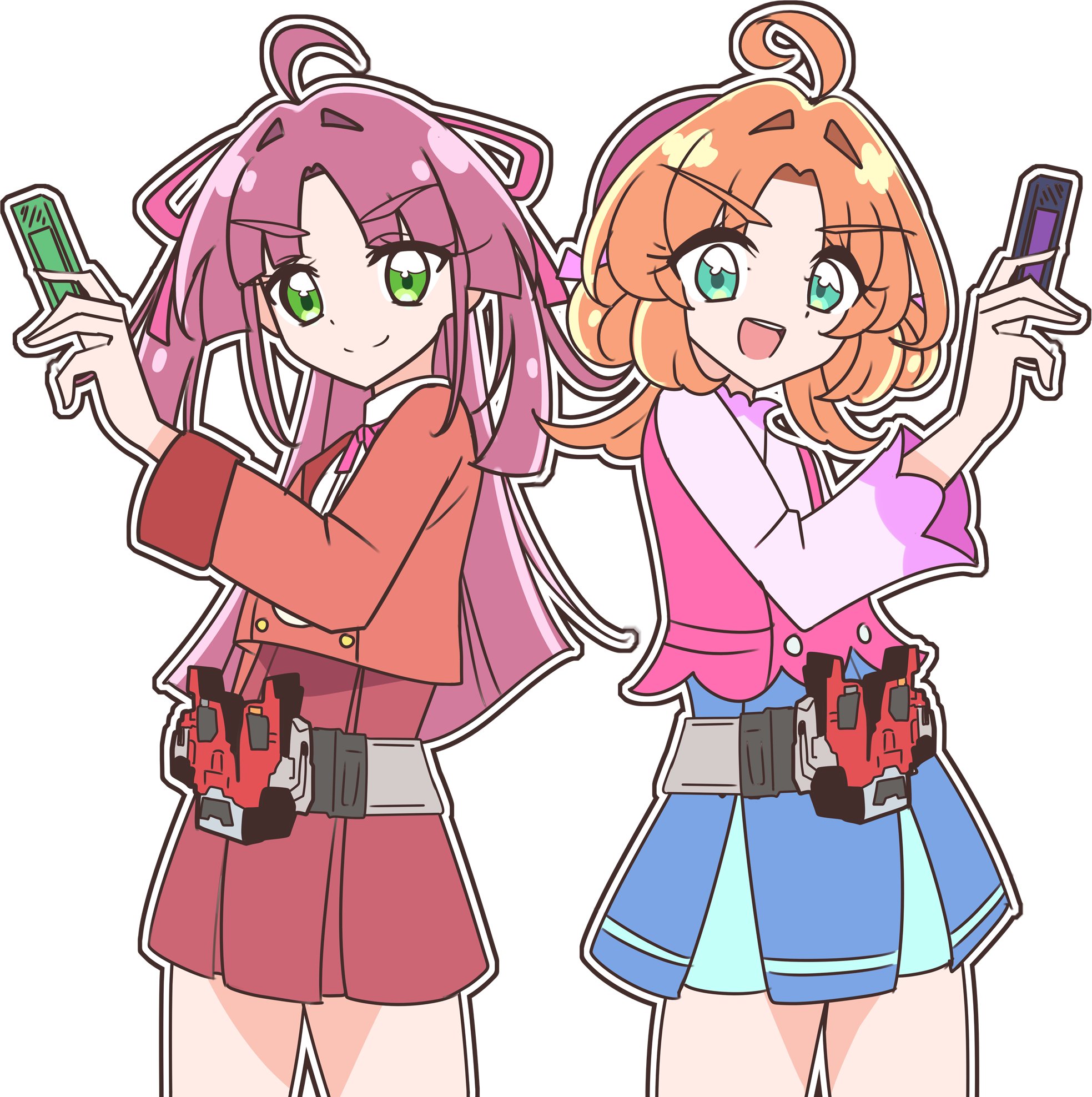 Safebooru - 2girls ahoge akechi anna bow closed mouth doubledriver ...