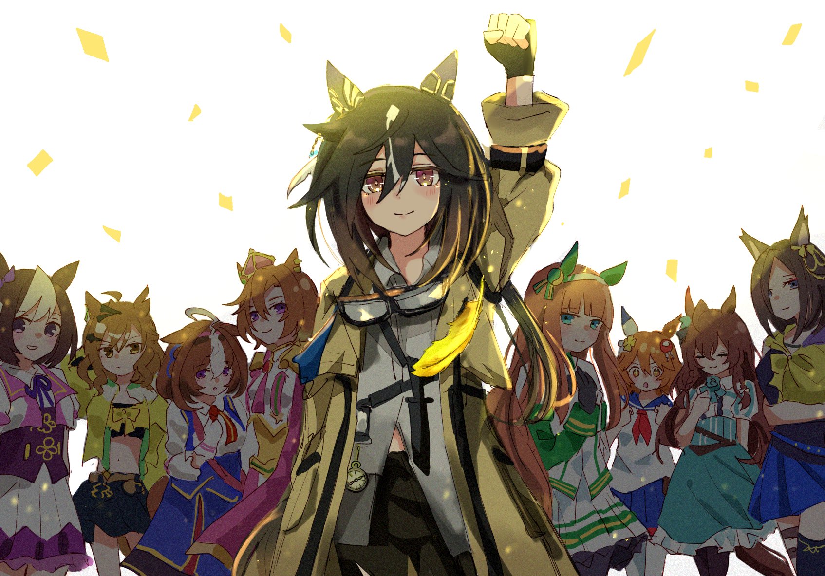 Safebooru - + + 6+girls :o ahoge air groove (empress road) (umamusume ...