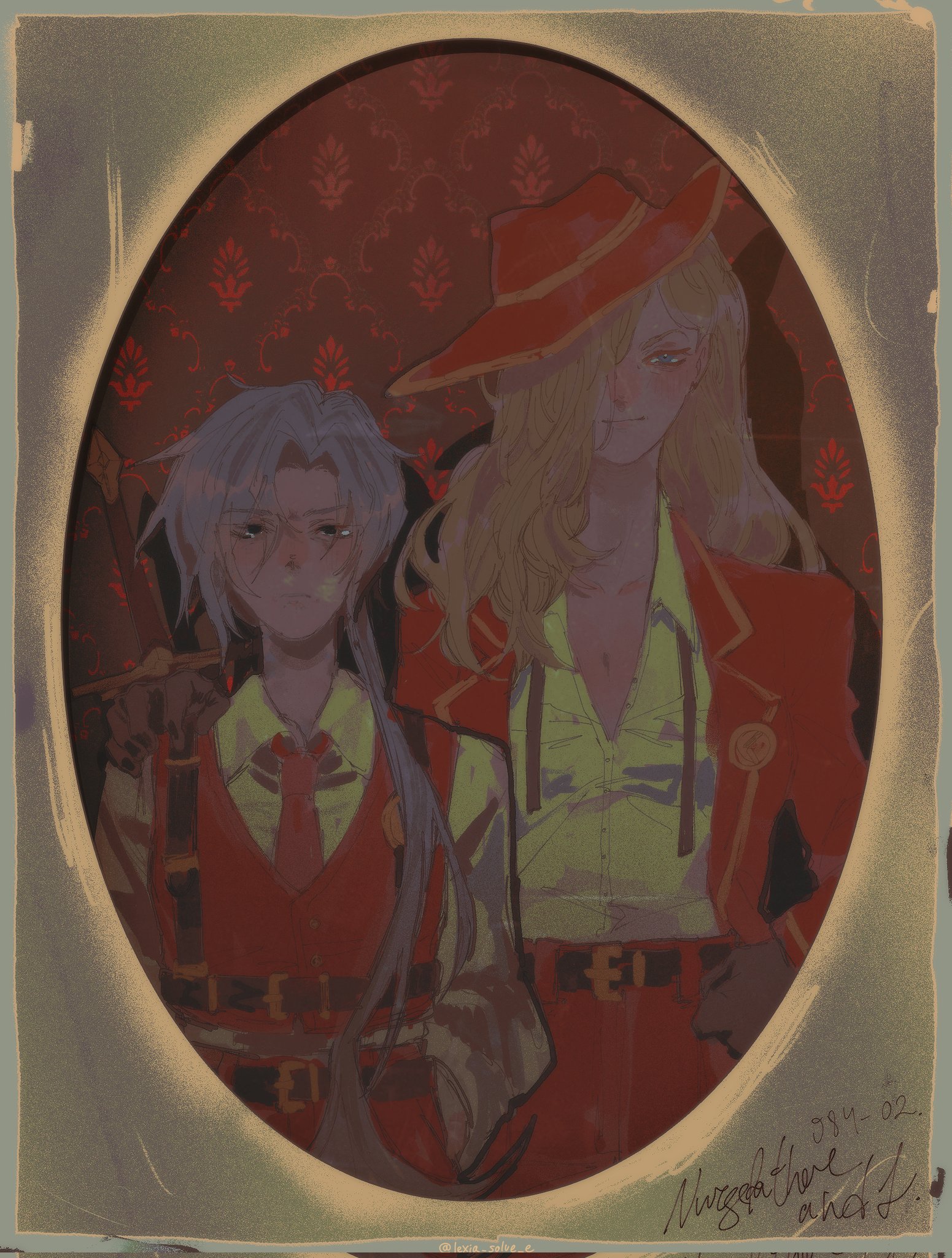 Safebooru - 1boy 1girl belt blonde hair closed mouth commentary cowboy ...