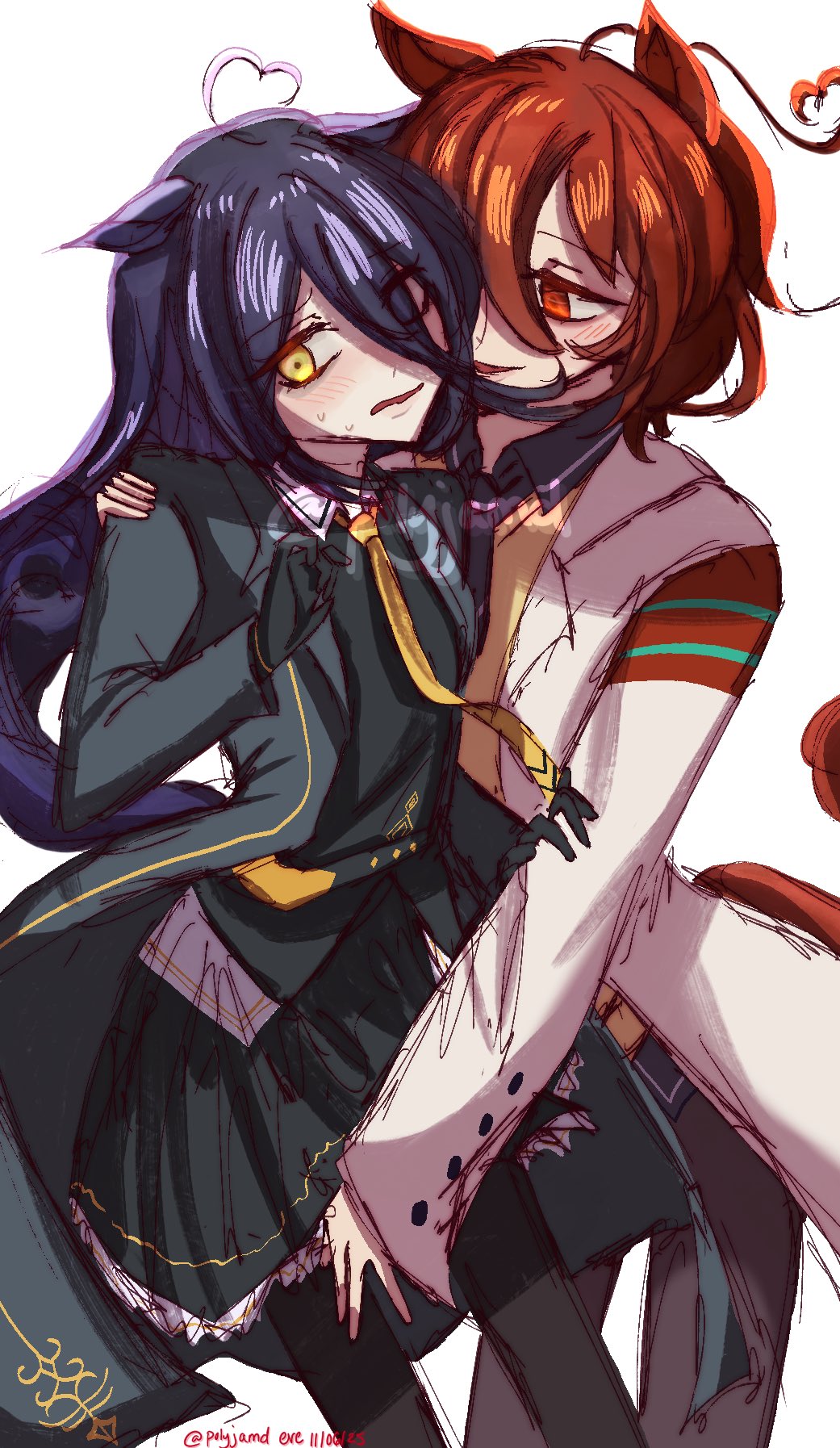 Safebooru - 2girls adjusting eyewear agnes tachyon (umamusume) ahoge ...