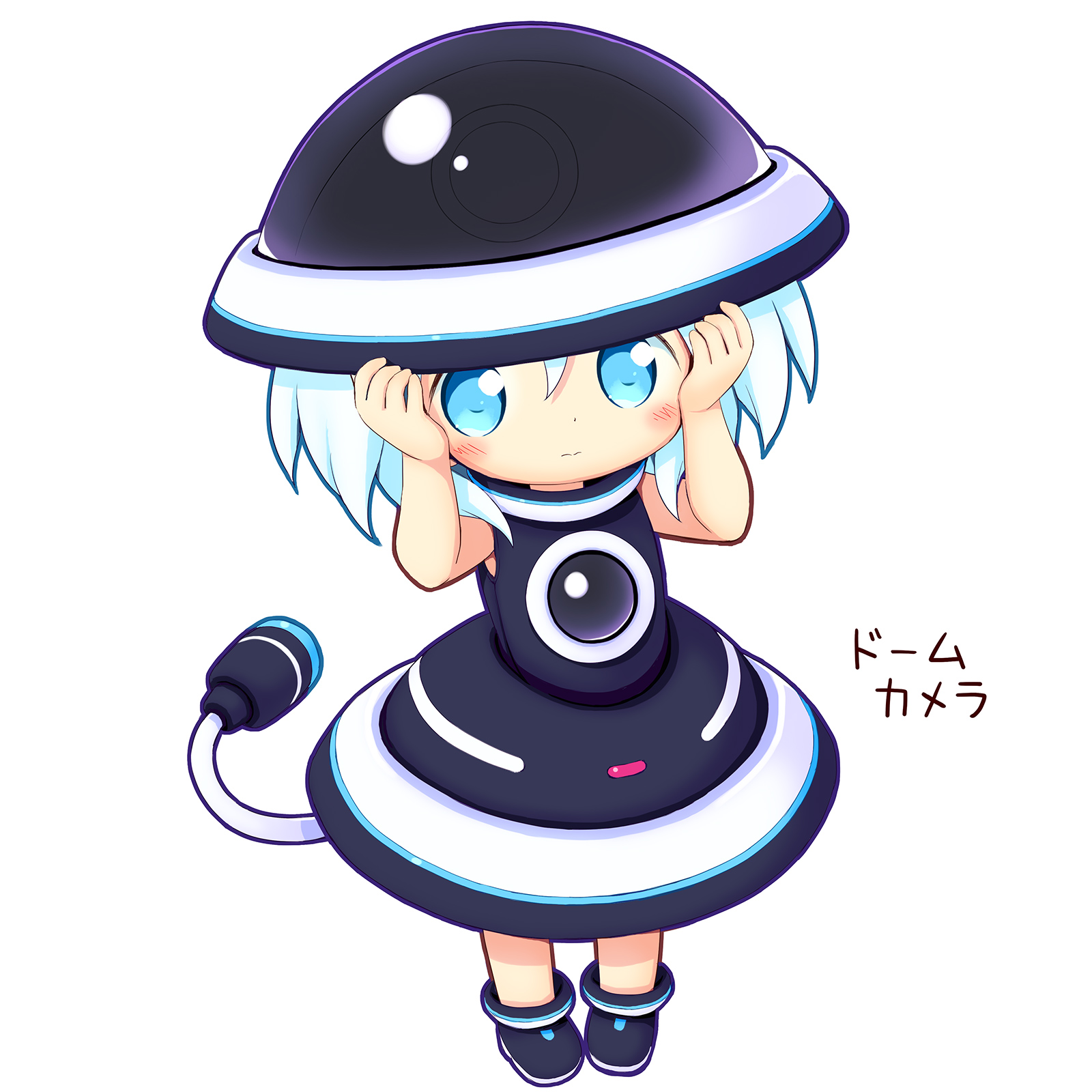 Safebooru - 1girl aikei ake bare arms black dress black footwear black headwear blue eyes chibi ...
