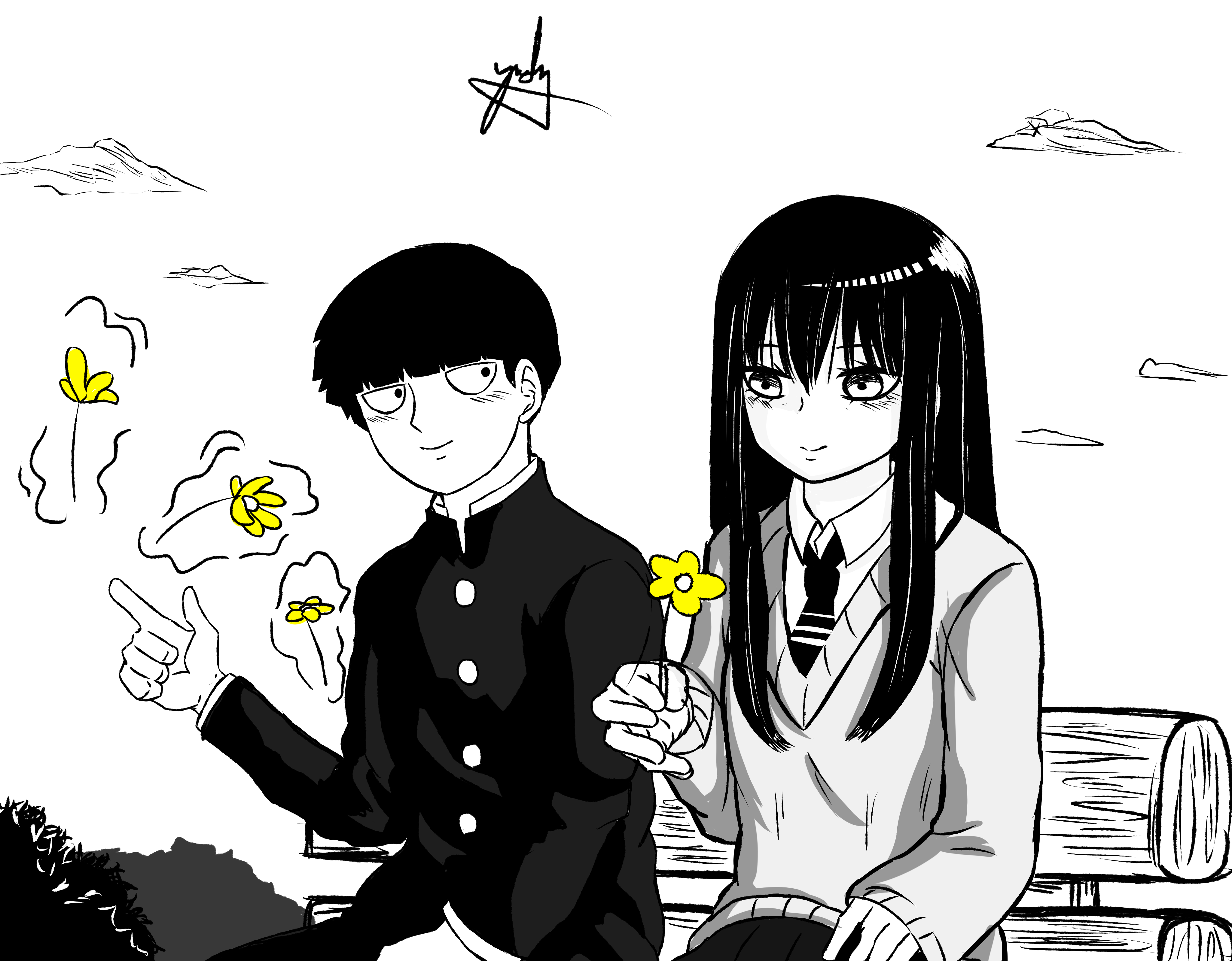 Safebooru - absurdres crossover highres kageyama shigeo mieruko-chan ...