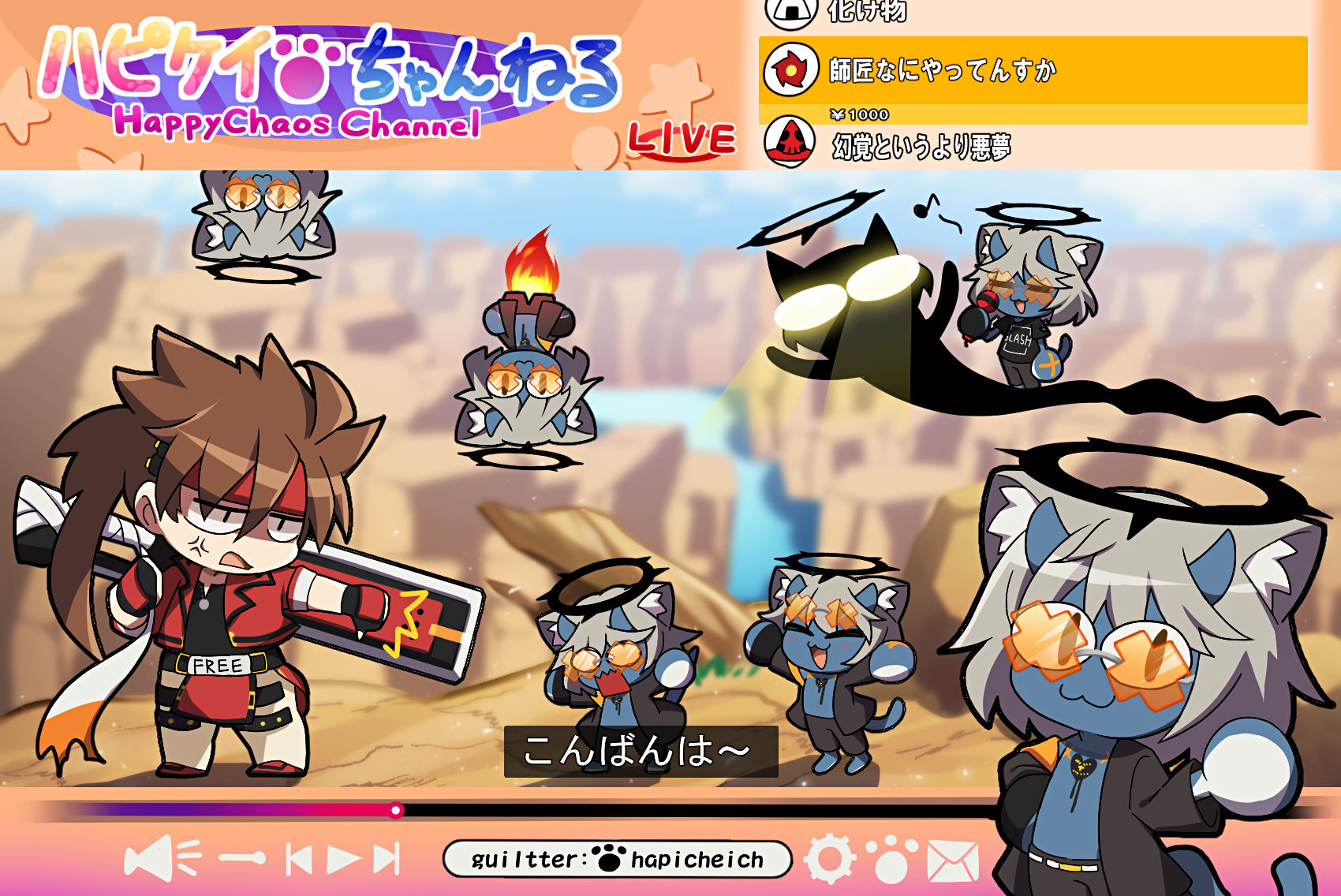 Safebooru - animal ears asuka r. kreutz black gloves blue horns blue skin brown hair carnival ...