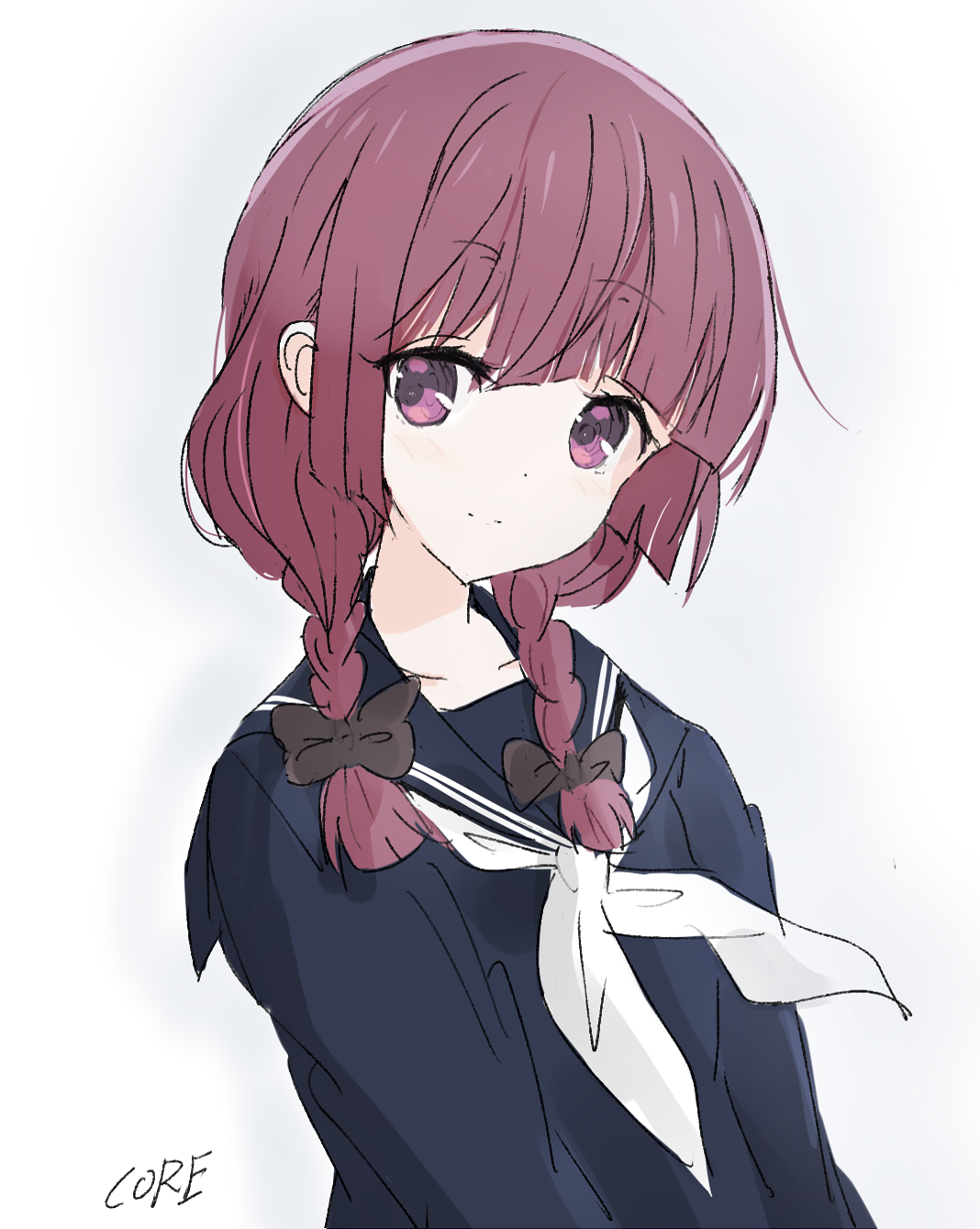 Safebooru - 1girl aged down blue serafuku bocchi the rock! braid brown hair core (mayomayo ...