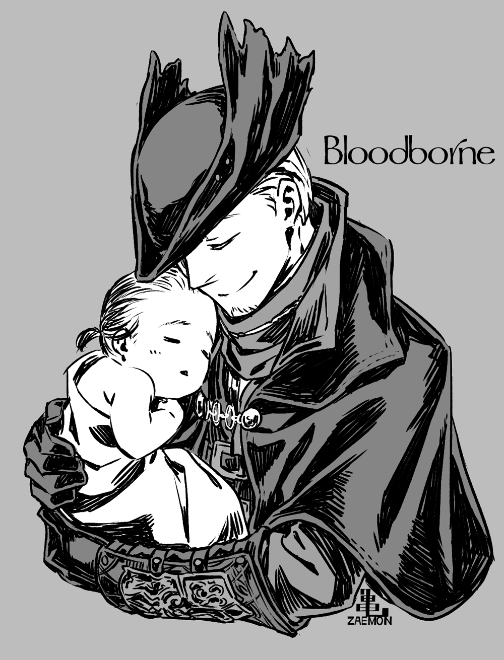 Safebooru - 1boy 1other ambiguous gender artist logo artist name baby ...