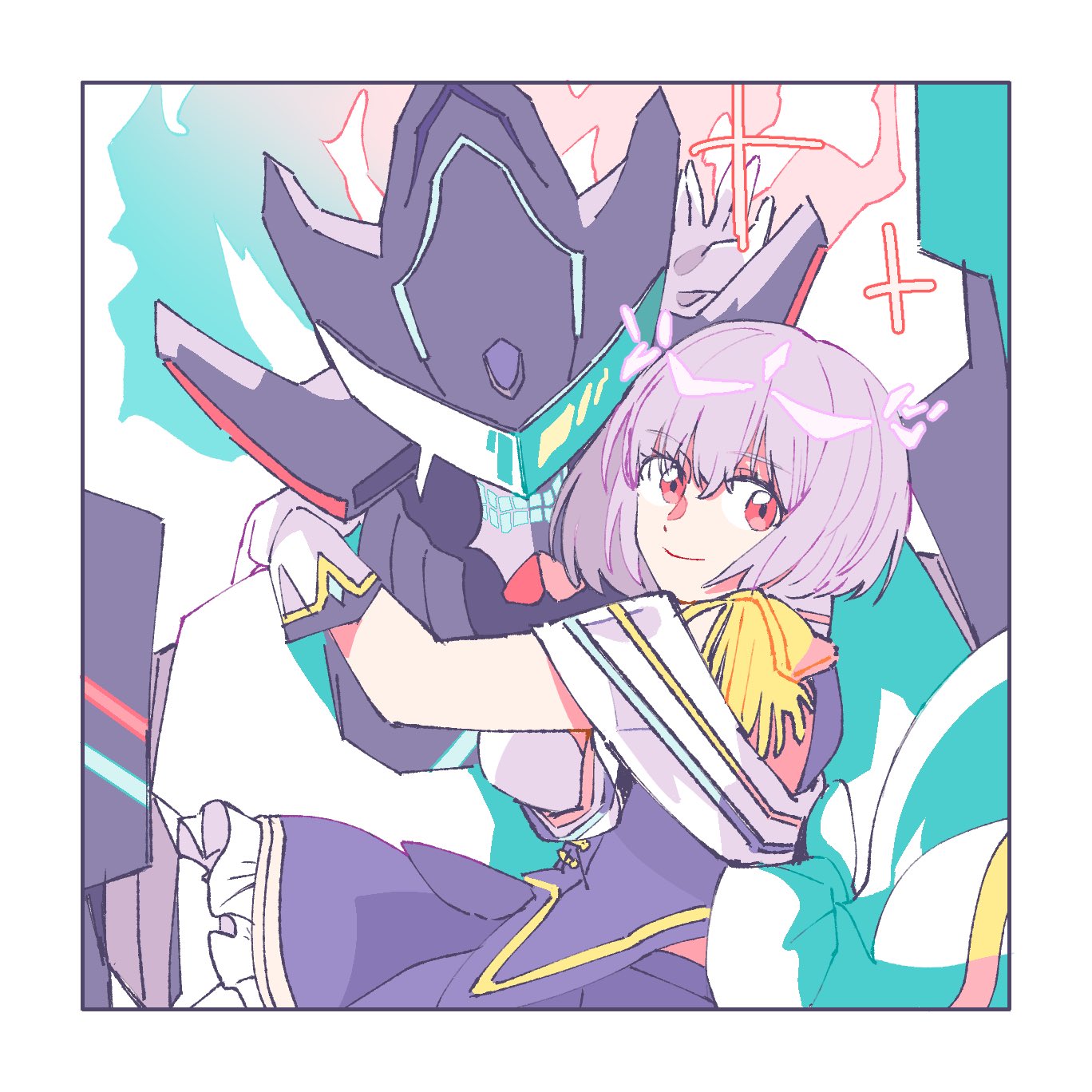 Safebooru - 1boy 1girl alexis kerib breasts carrying glasses gridman universe gridman universe ...