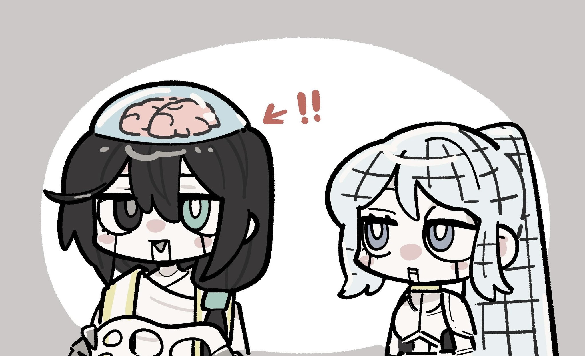 Safebooru - 1boy 1girl armor black hair blue eyes brain cable hair ...
