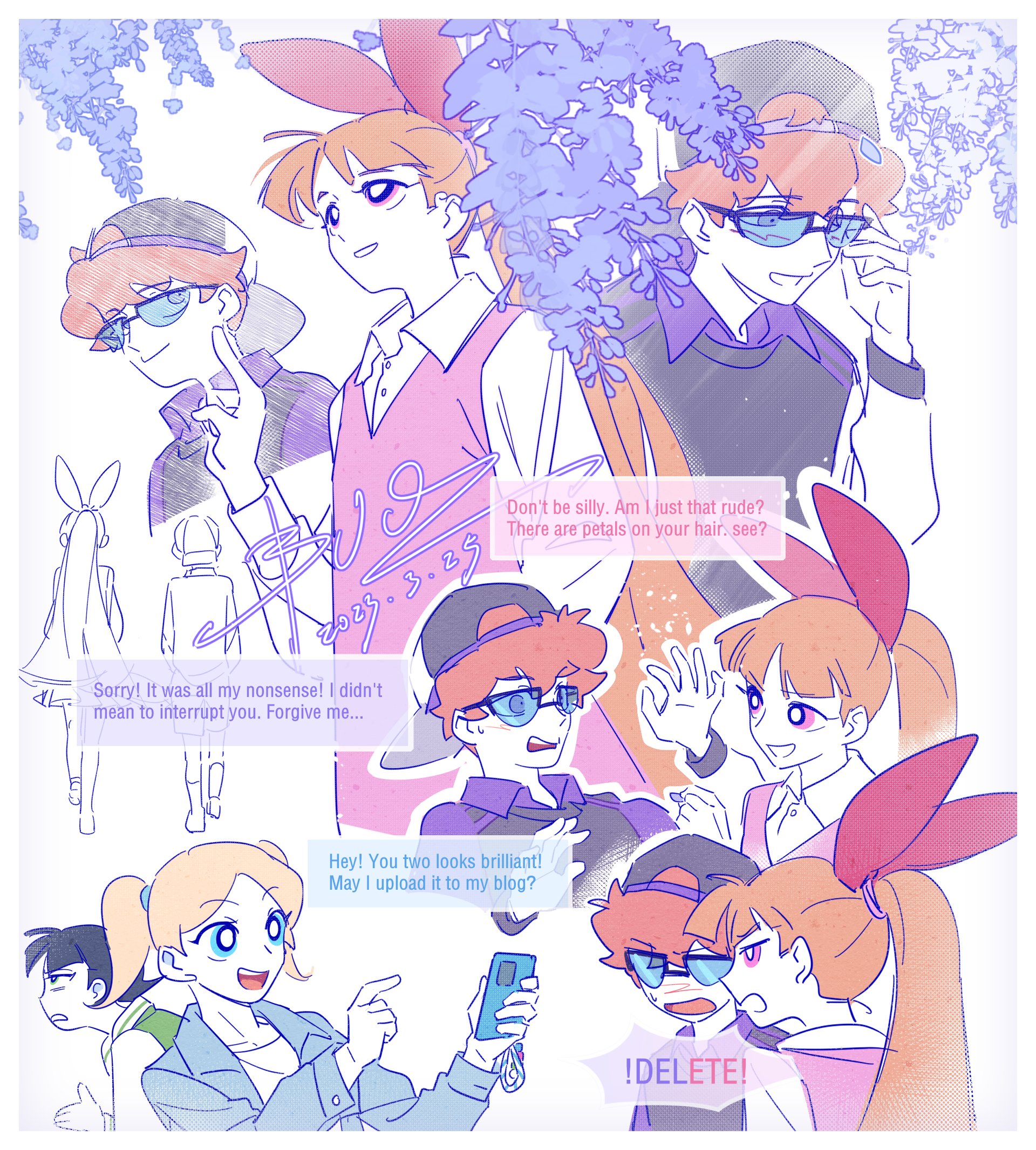 Safebooru - 3girls adjusting eyewear backwards hat baseball cap black ...