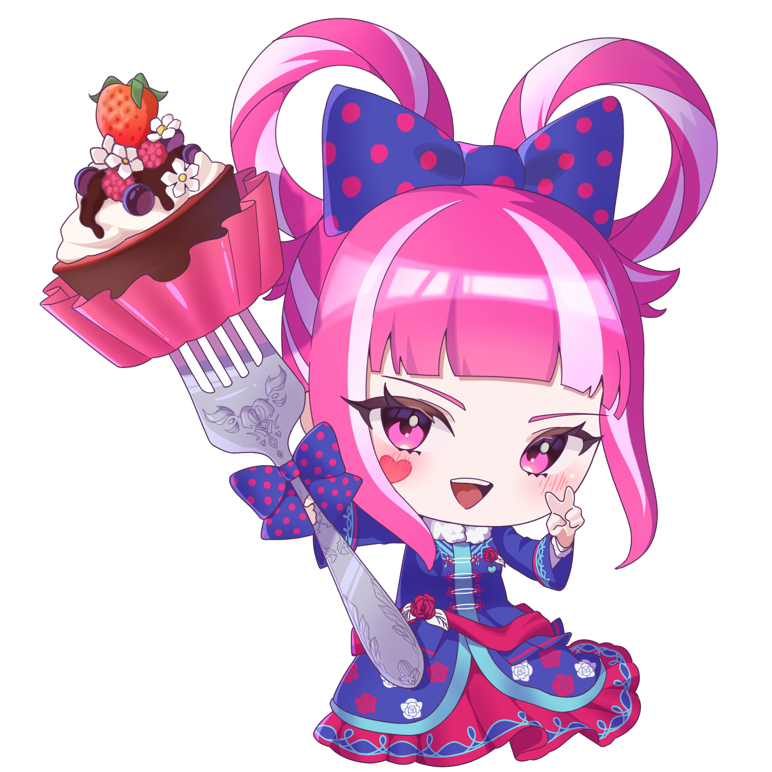 Safebooru - 1girl baybell bow breasts chibi chibi only commission ...