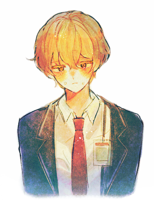 Safebooru - 1boy black jacket blonde hair closed mouth collared shirt ...