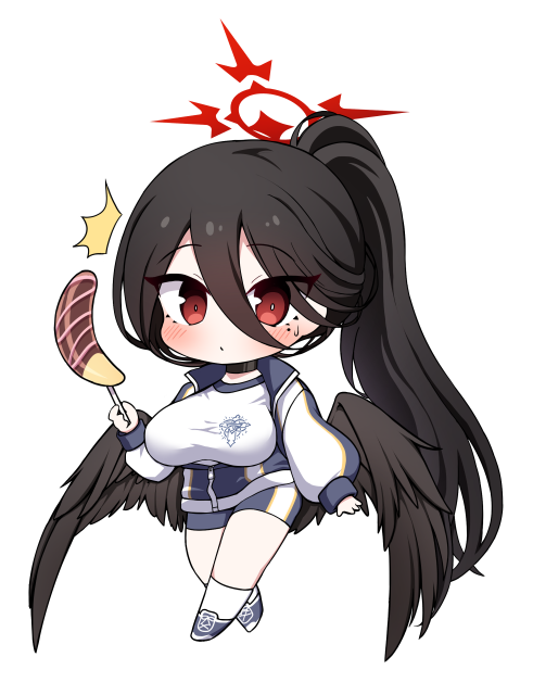 Safebooru - angel wings black hair black wings blue archive breasts gym ...