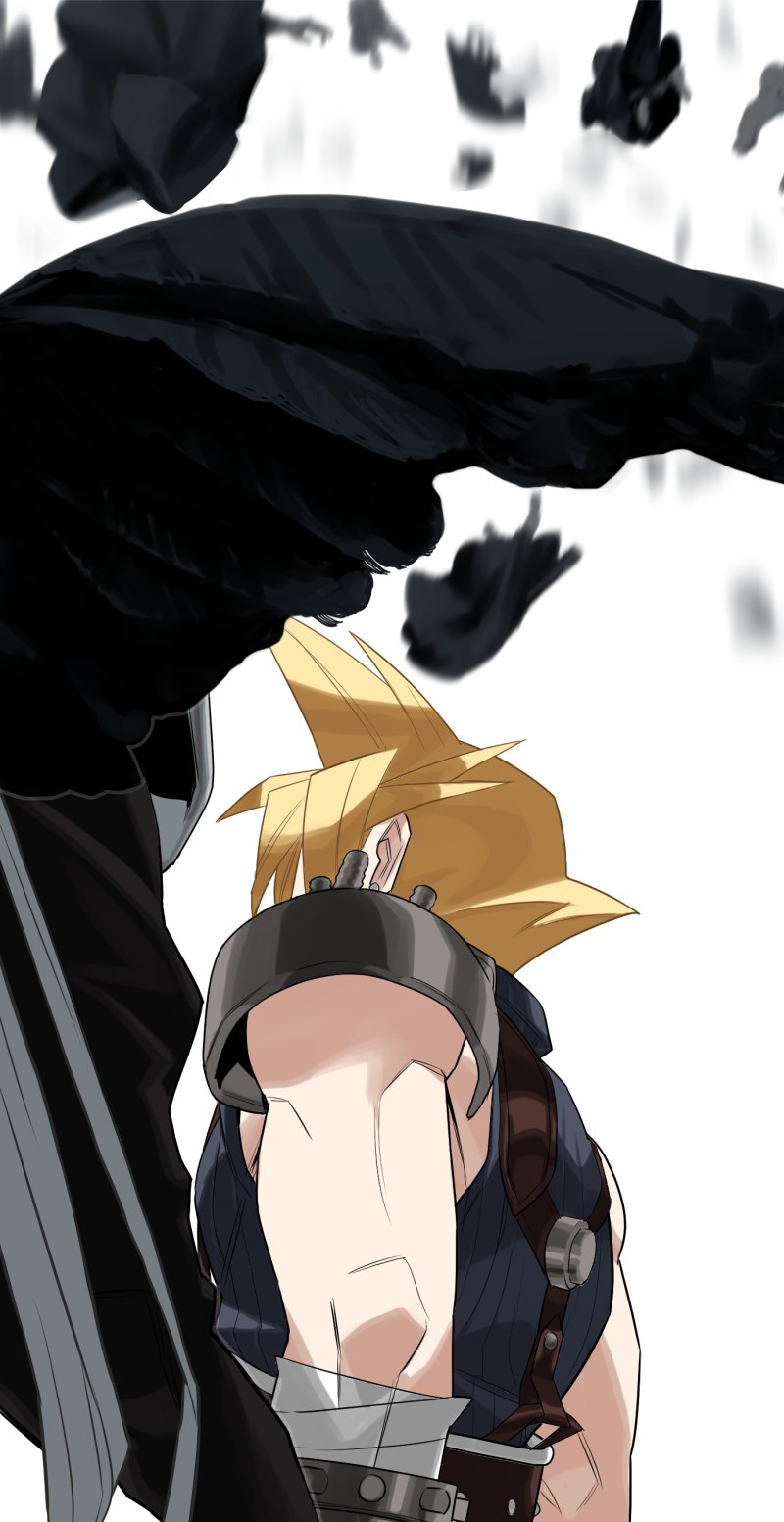 Safebooru - armor bandaged arm bandages belt black sleeves black wings blonde hair bracer cloud ...