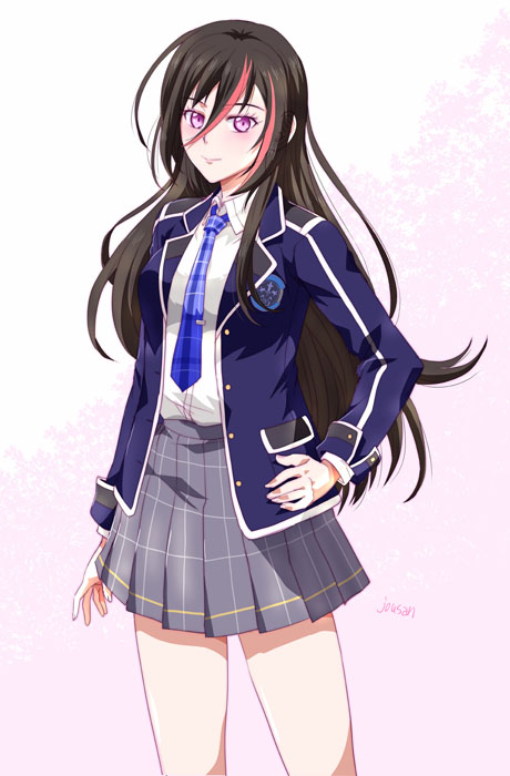 Safebooru - 1girl aramis high school uniform collared shrug double ...