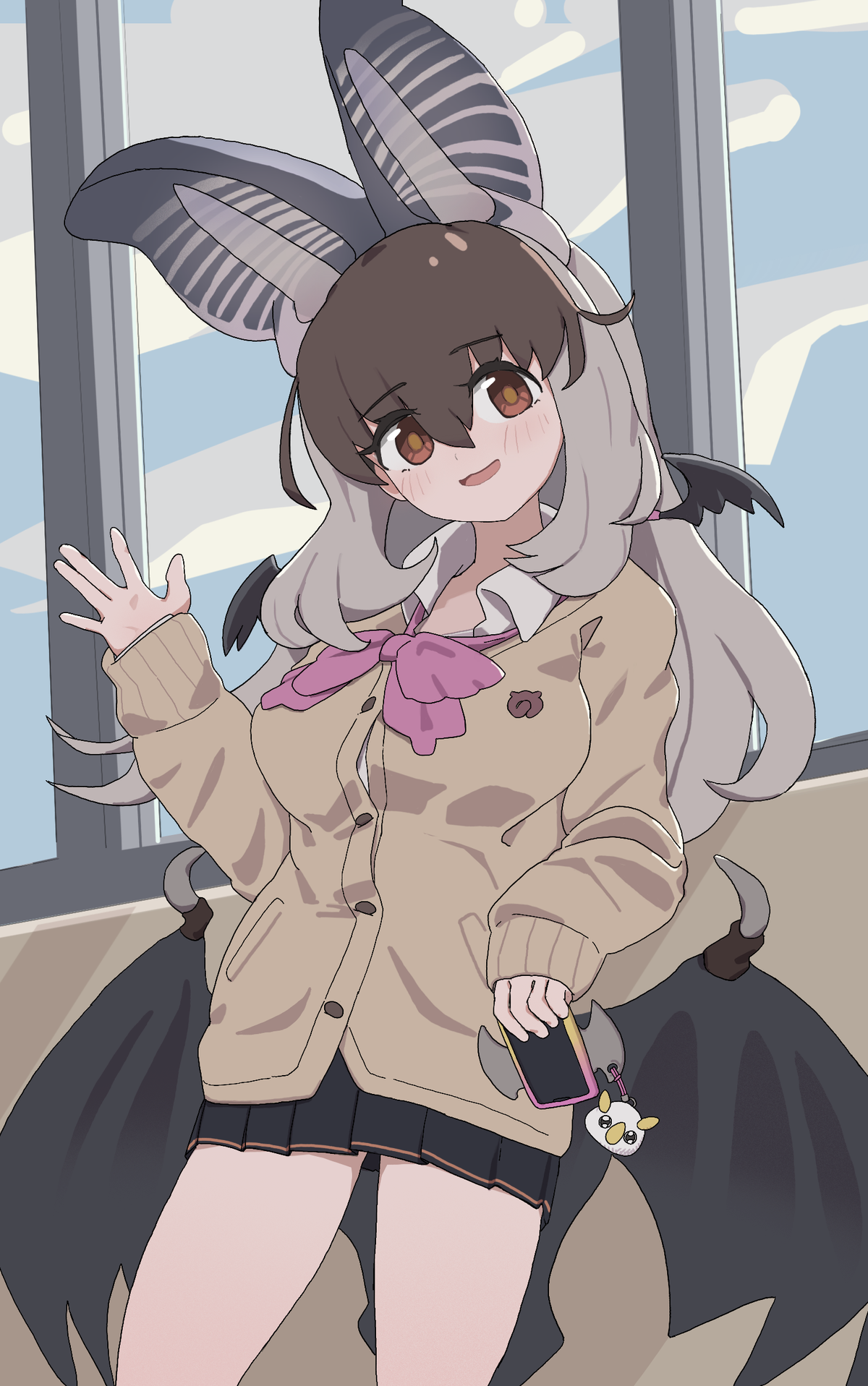 Safebooru - 1girl alternate costume animal ears bat ears bat girl bat wings black skirt blush ...