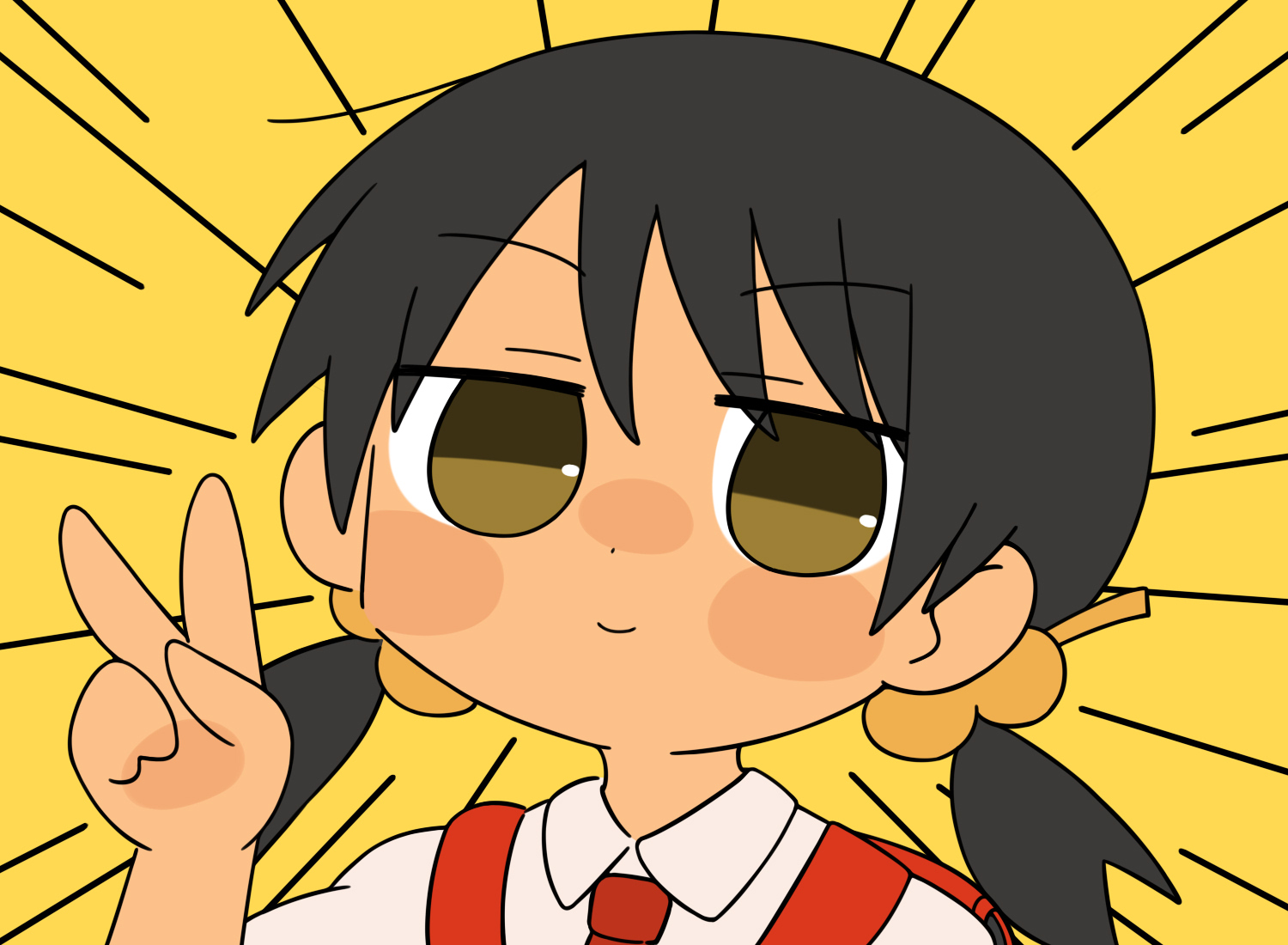 Safebooru - 1girl backpack bag black hair blush stickers closed mouth collared shirt commentary ...