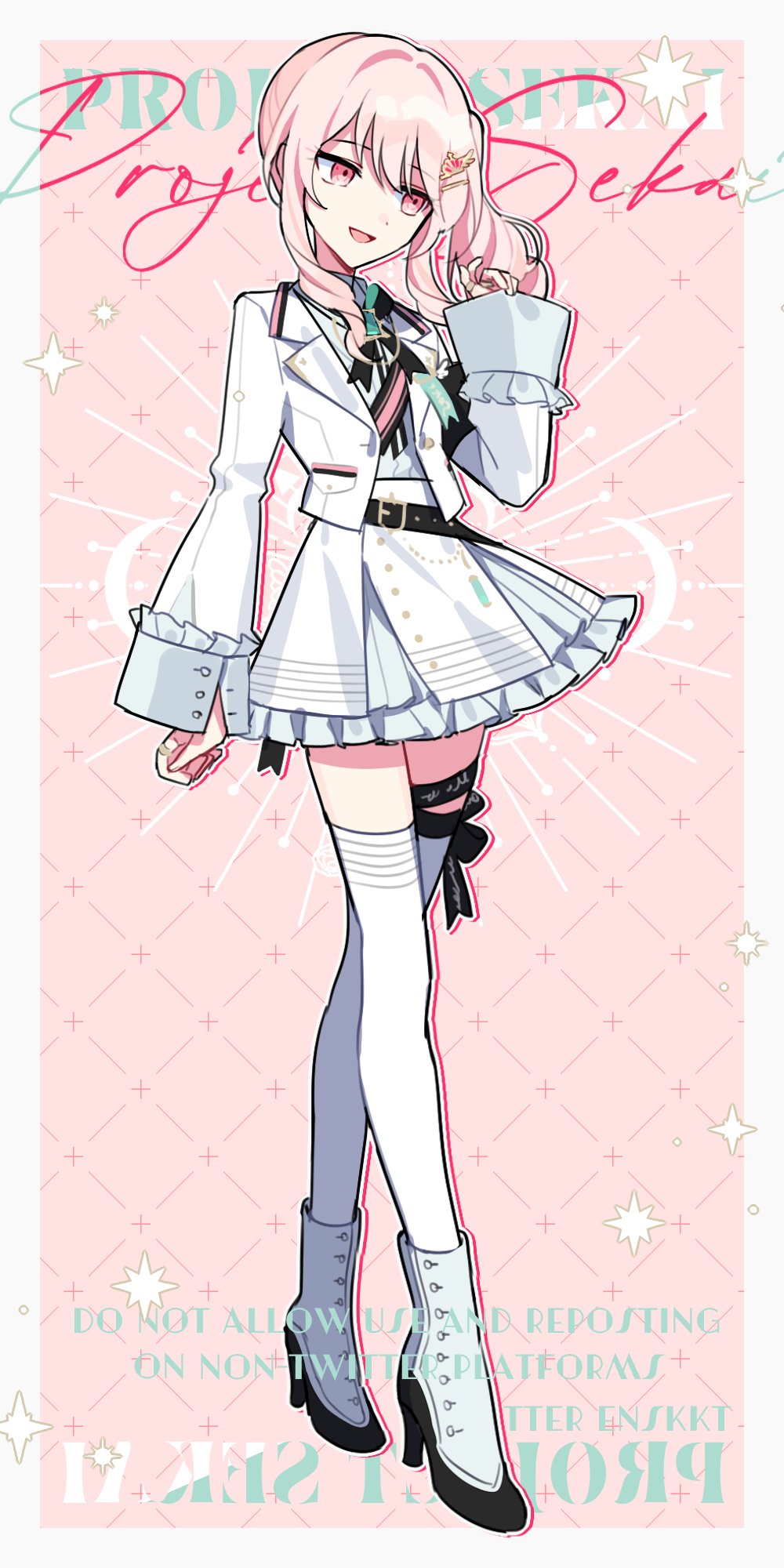 Safebooru - 1other akiyama mizuki androgynous boots full body hair ornament hairclip highres ...