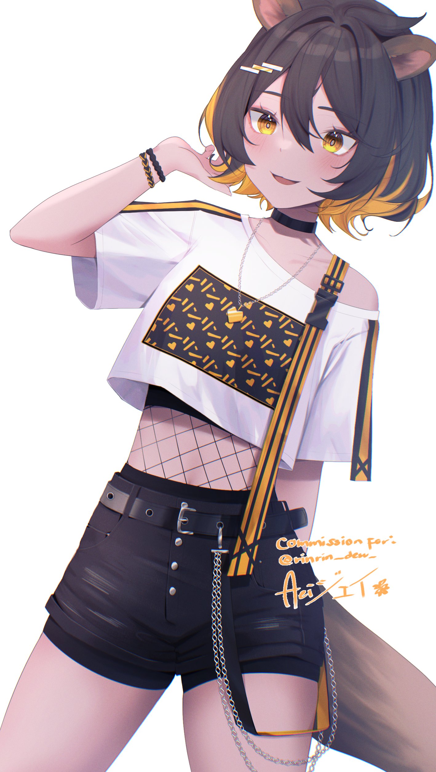 Safebooru - 1girl :3 absurdres adjusting clothes aei jiei animal ear ...