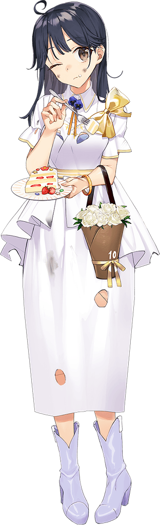 Safebooru - 1girl ahoge ankle boots black hair boots brown eyes dress drew (drew213g) full body ...