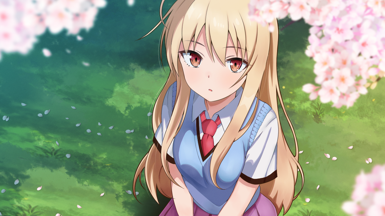 Safebooru - 1girl ascii media works black bitou blonde hair blue ...