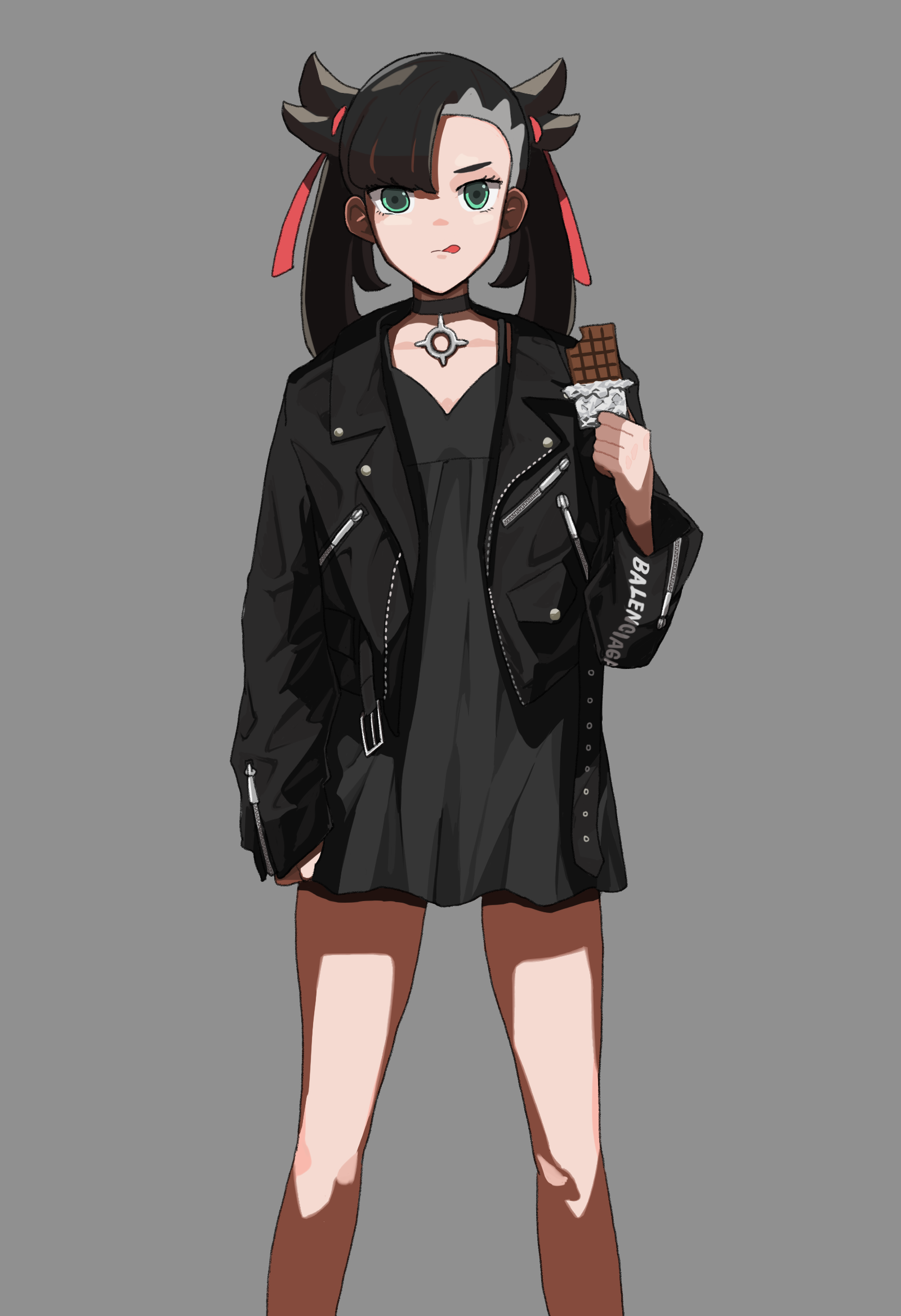 Safebooru - 1girl :q adapted costume asymmetrical bangs baeming balenciaga bare legs black ...