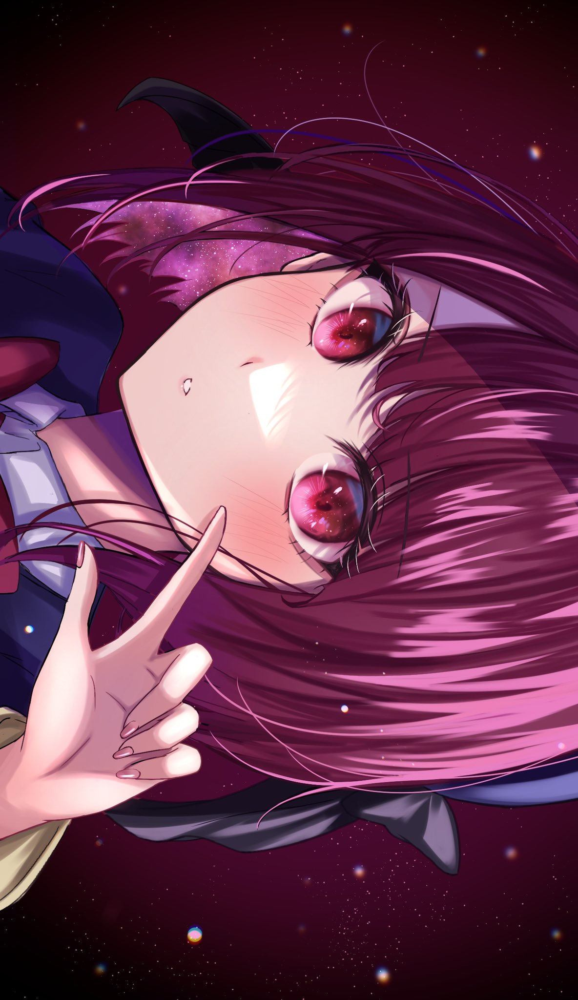 Safebooru - 1girl arima kana blue headwear blue jacket blush chromatic aberration collared shirt ...