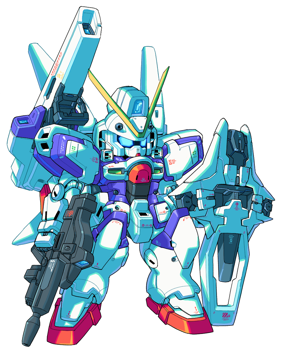 Safebooru - beam cannon beam rifle blue eyes chibi commentary request ...