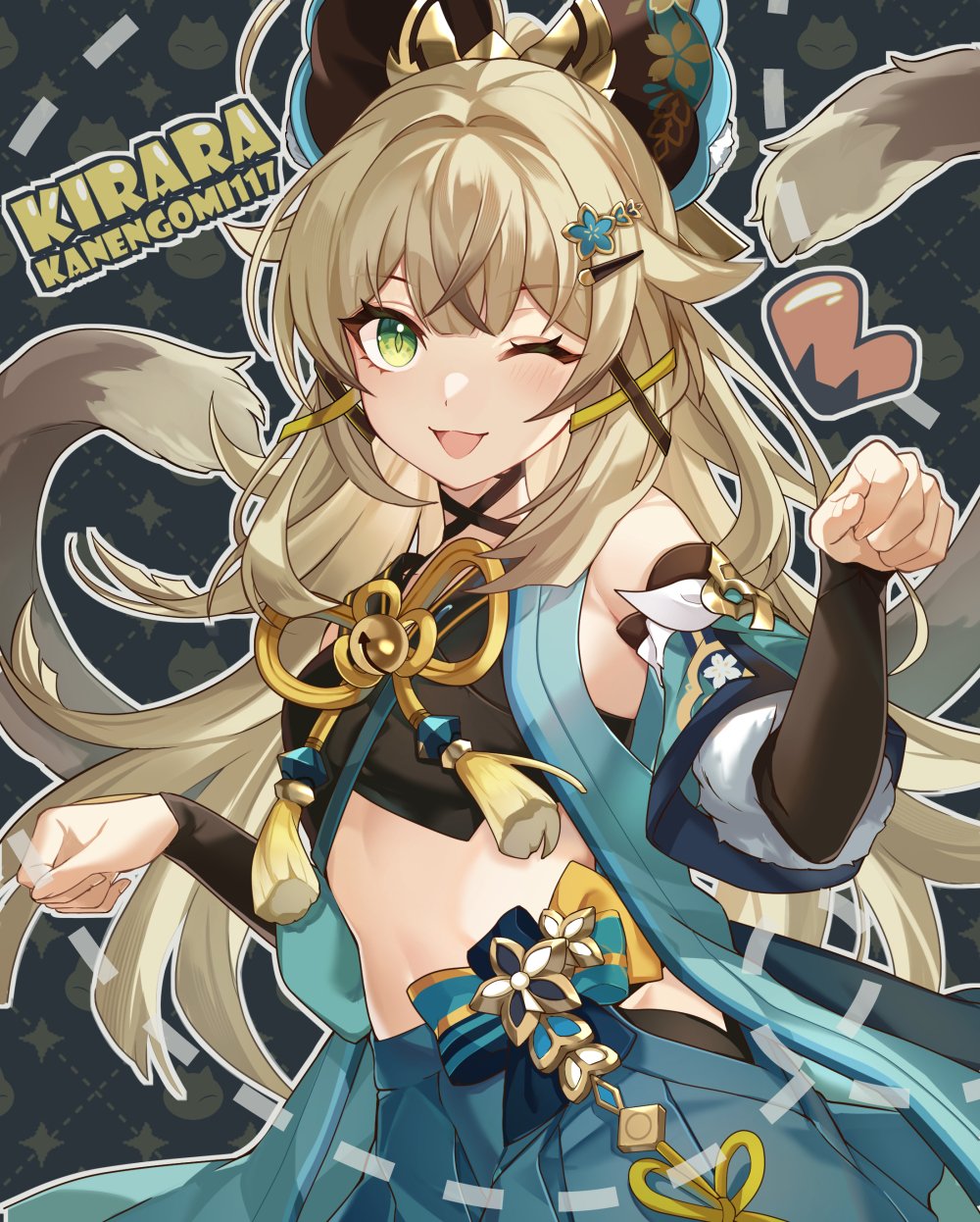 Safebooru - 1girl ;d animal ears bare shoulders blonde hair bow cat ears cat girl cat tail ...