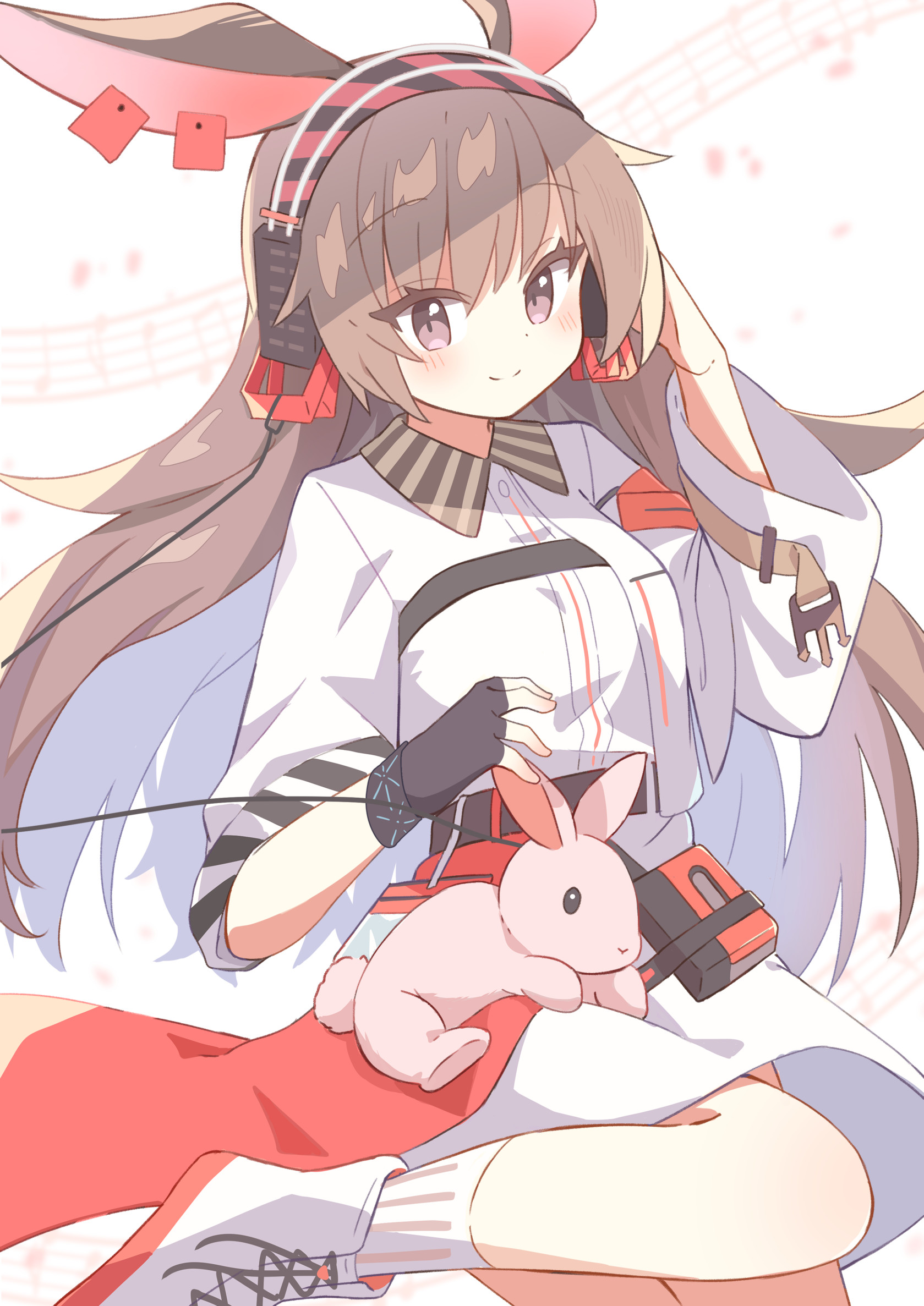 Safebooru - 1girl adjusting hair animal ears ankle boots april (arknights) arknights ...