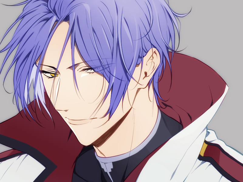 Safebooru - 1boy grey background high collar julius juukulius knight ...