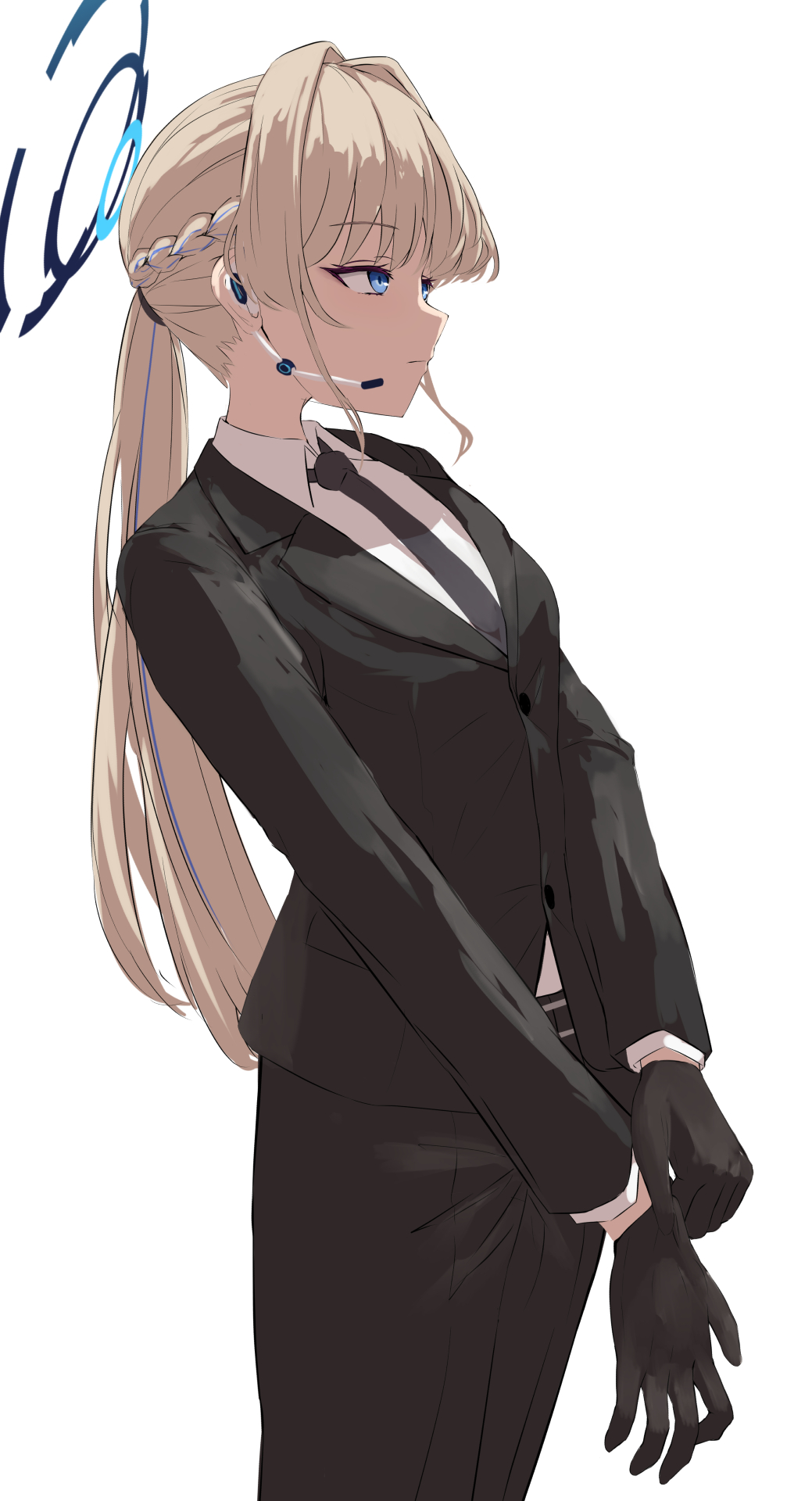Safebooru - 1girl alternate costume alternate hairstyle black gloves black necktie black suit ...