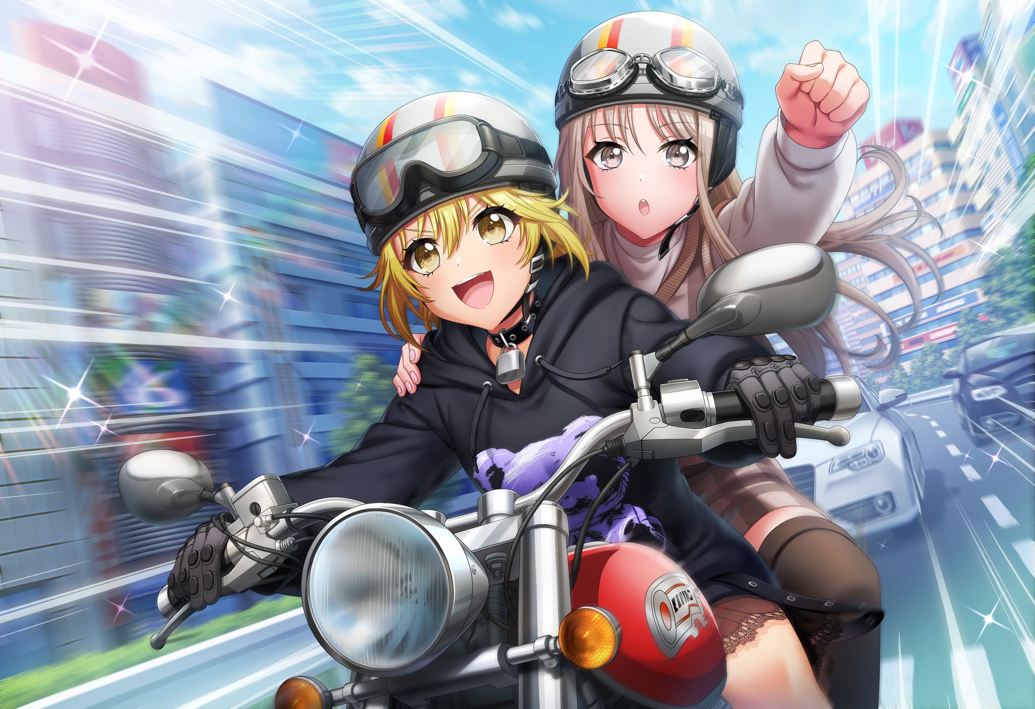 Safebooru - blonde hair d4dj dress short hair smile tendou hayate tsukimiyama nagisa yellow eyes ...