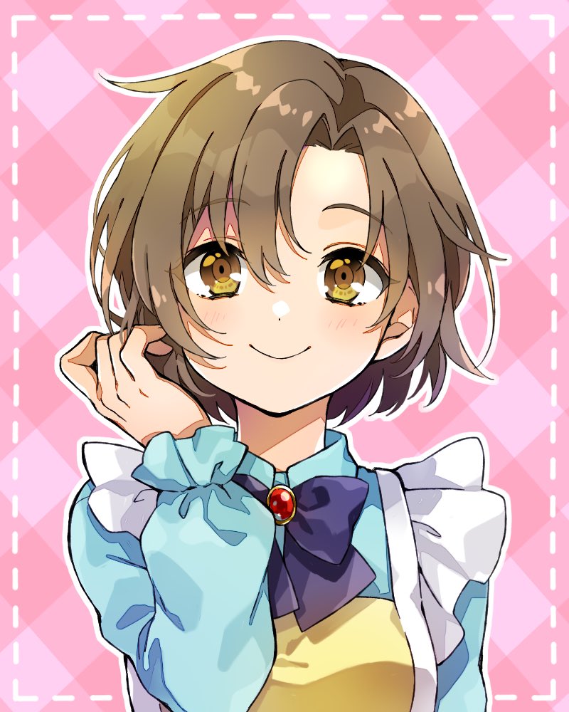 Safebooru - 1girl blue dress bokujou monogatari brown eyes brown hair ...
