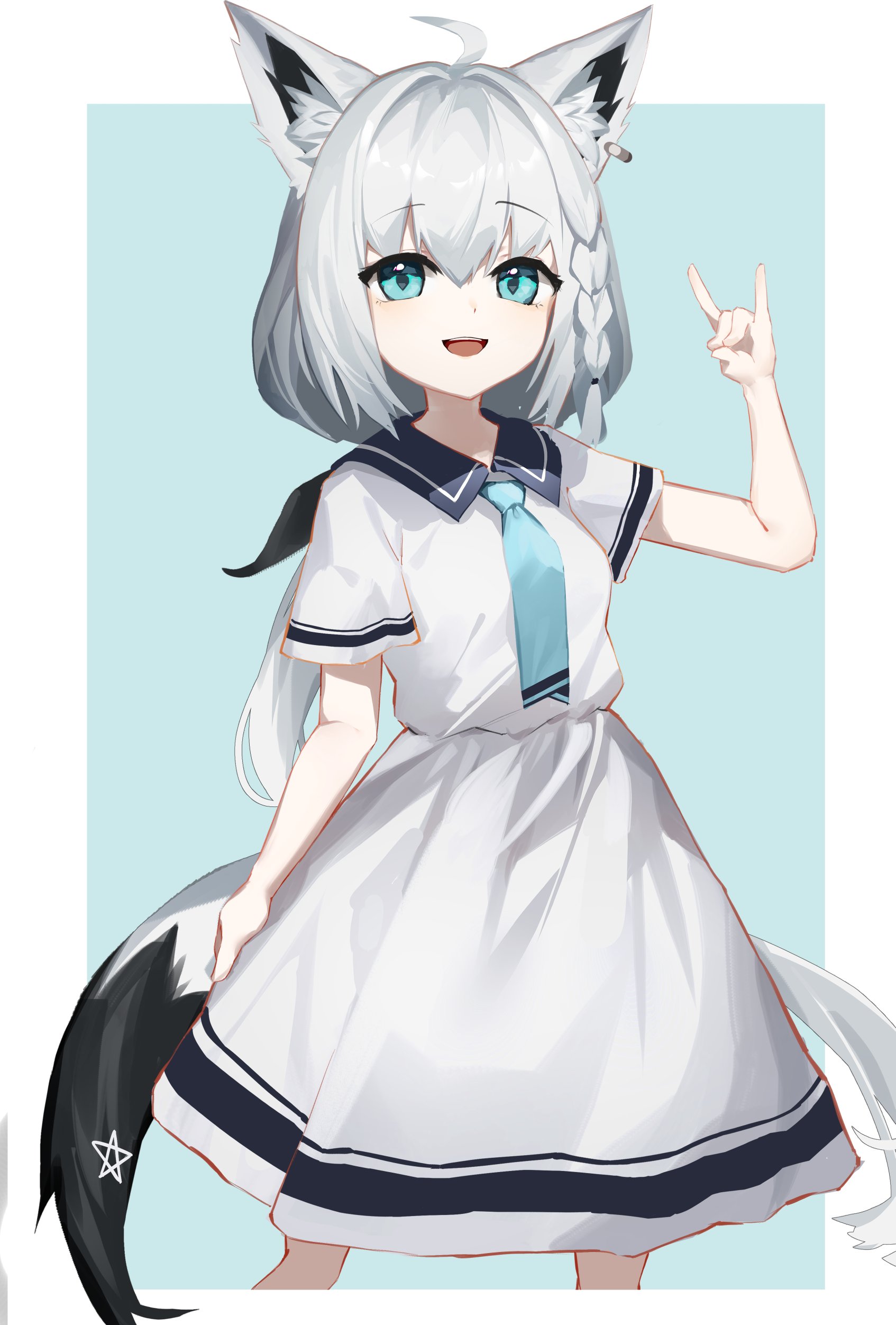 Safebooru - 1girl absurdres aged down ahoge animal ear fluff animal ears black bow blue ...