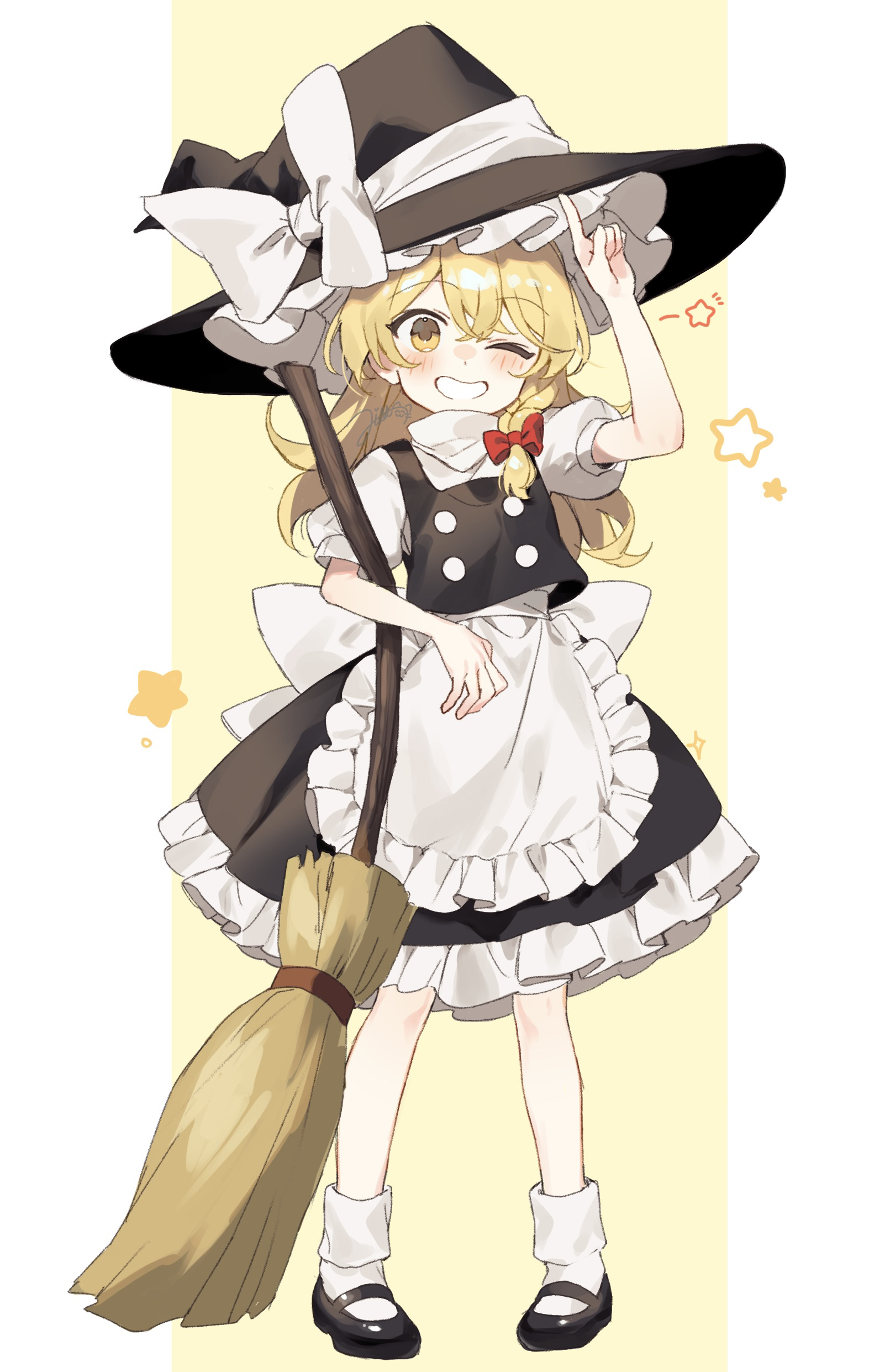 Safebooru - 1girl absurdres apron black footwear black headwear black skirt black vest blonde ...