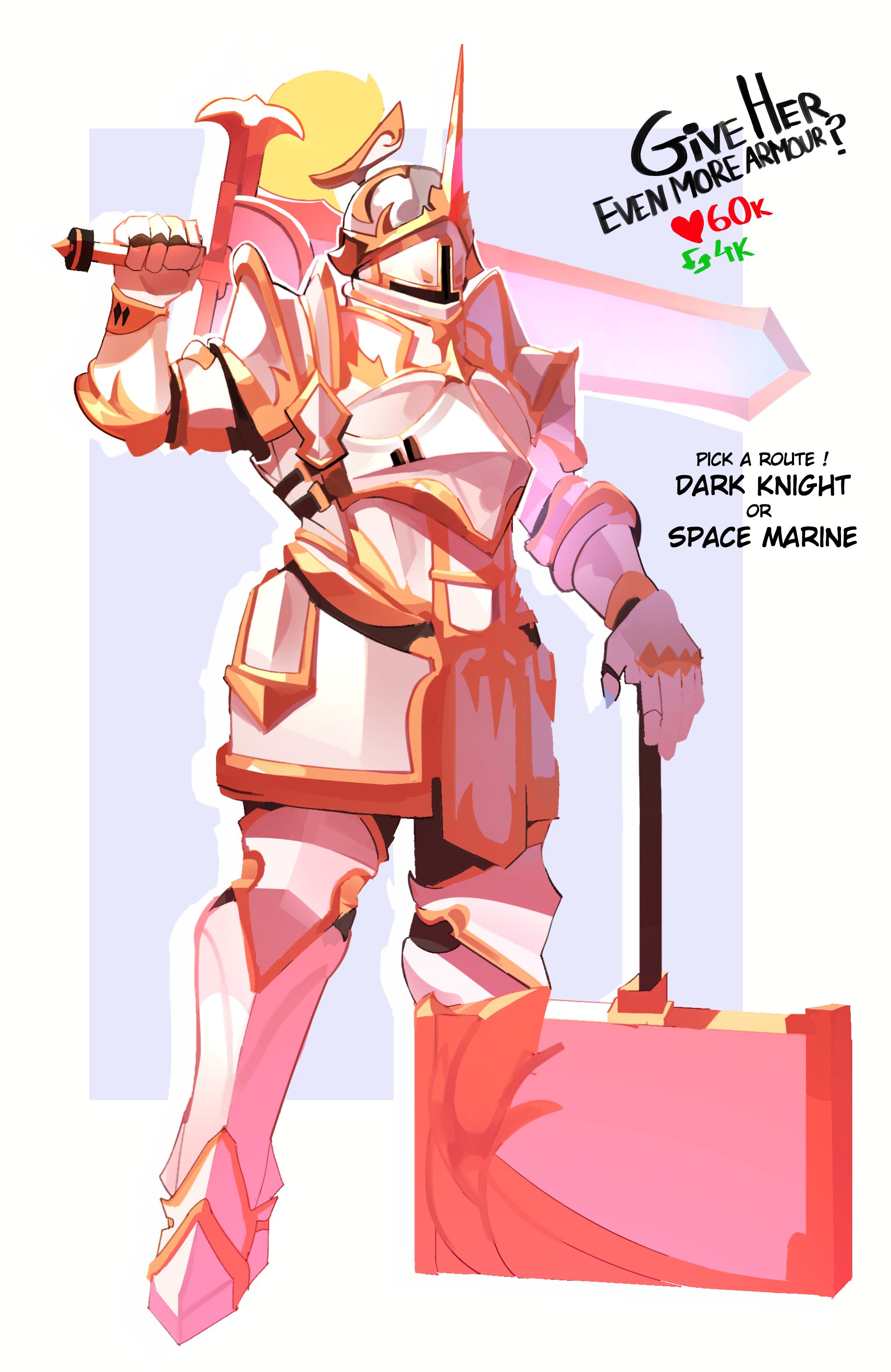 Safebooru - 1girl absurdres armor armored boots belt black belt boots dual wielding english text ...