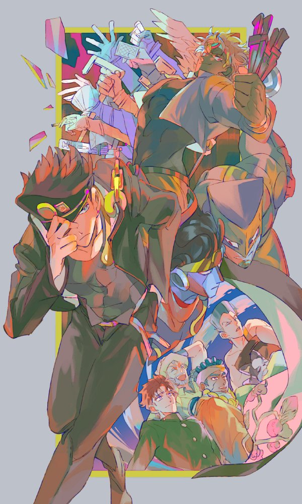 Safebooru - adjusting clothes adjusting headwear black hair broken glass daniel j. d'arby dio ...