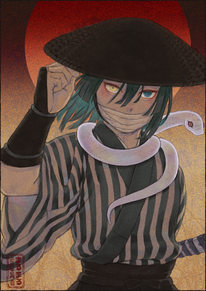 Safebooru - 1boy adapted costume adjusting clothes adjusting headwear animal animal around neck ...