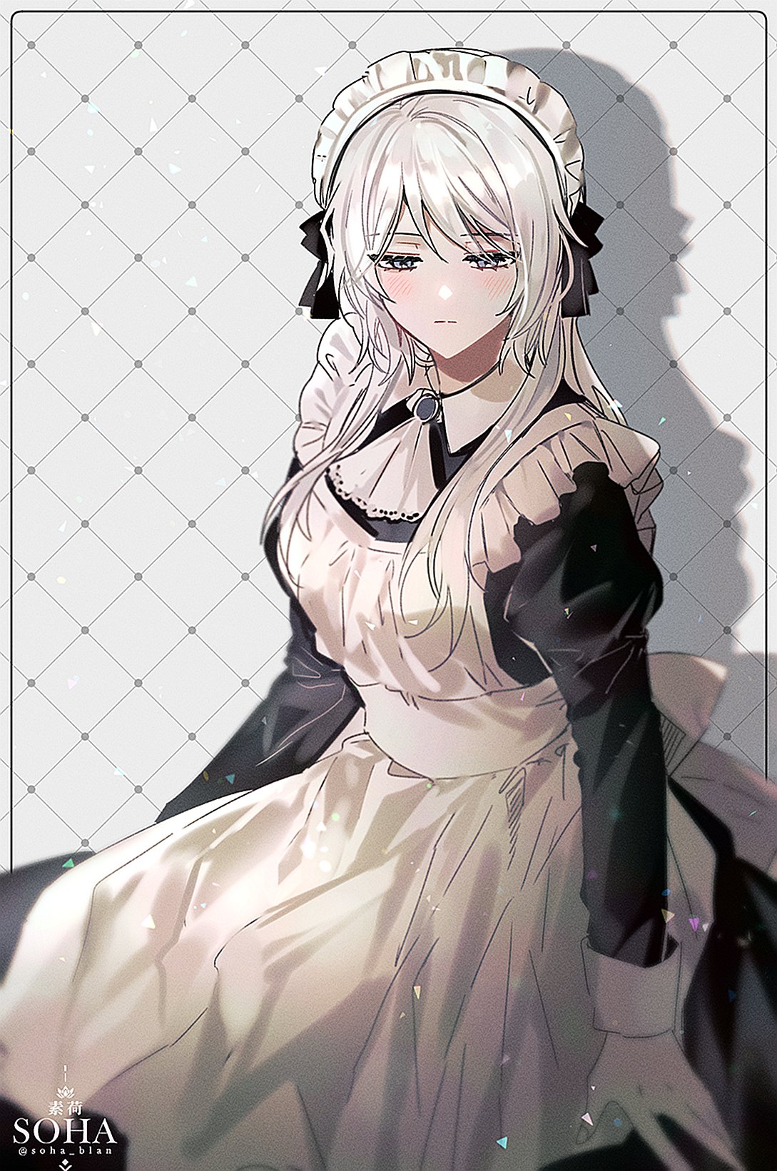 Safebooru - 1girl alternate costume alternate hair length alternate hairstyle apron artist name ...