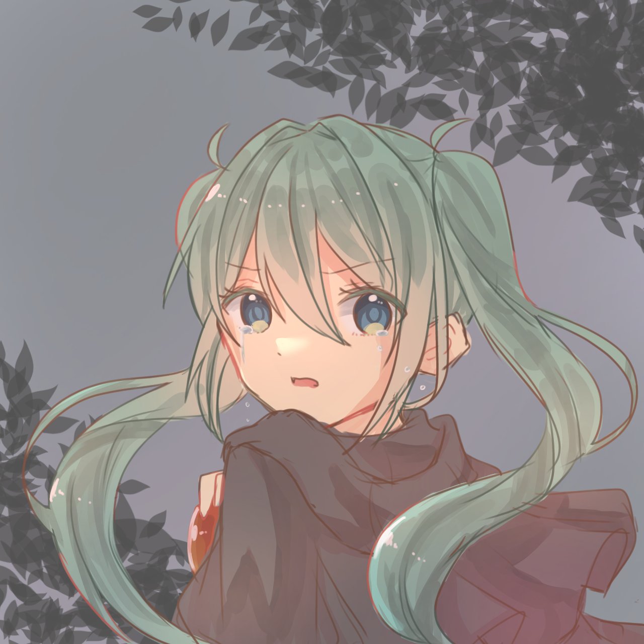 Safebooru - 1girl angry apple aqua eyes aquamarinu black cape black ...