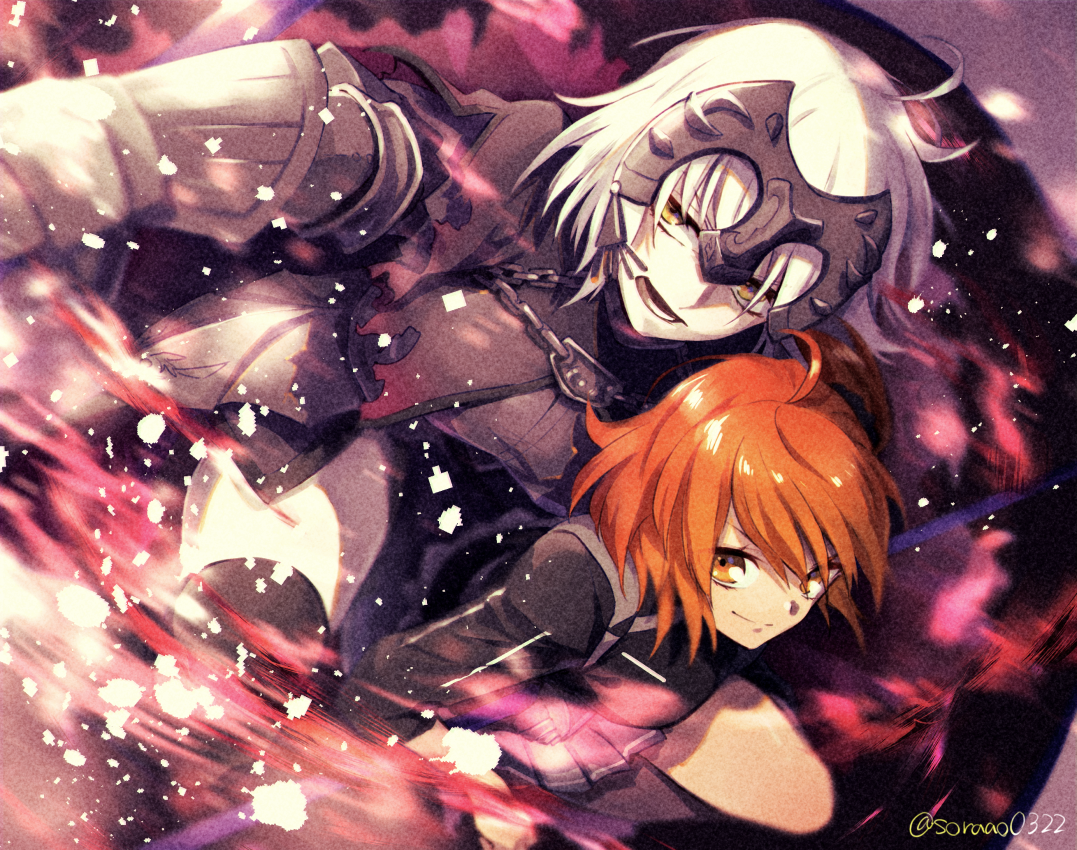 Safebooru - 2girls ahoge armor artist name brown hair fate/grand order ...