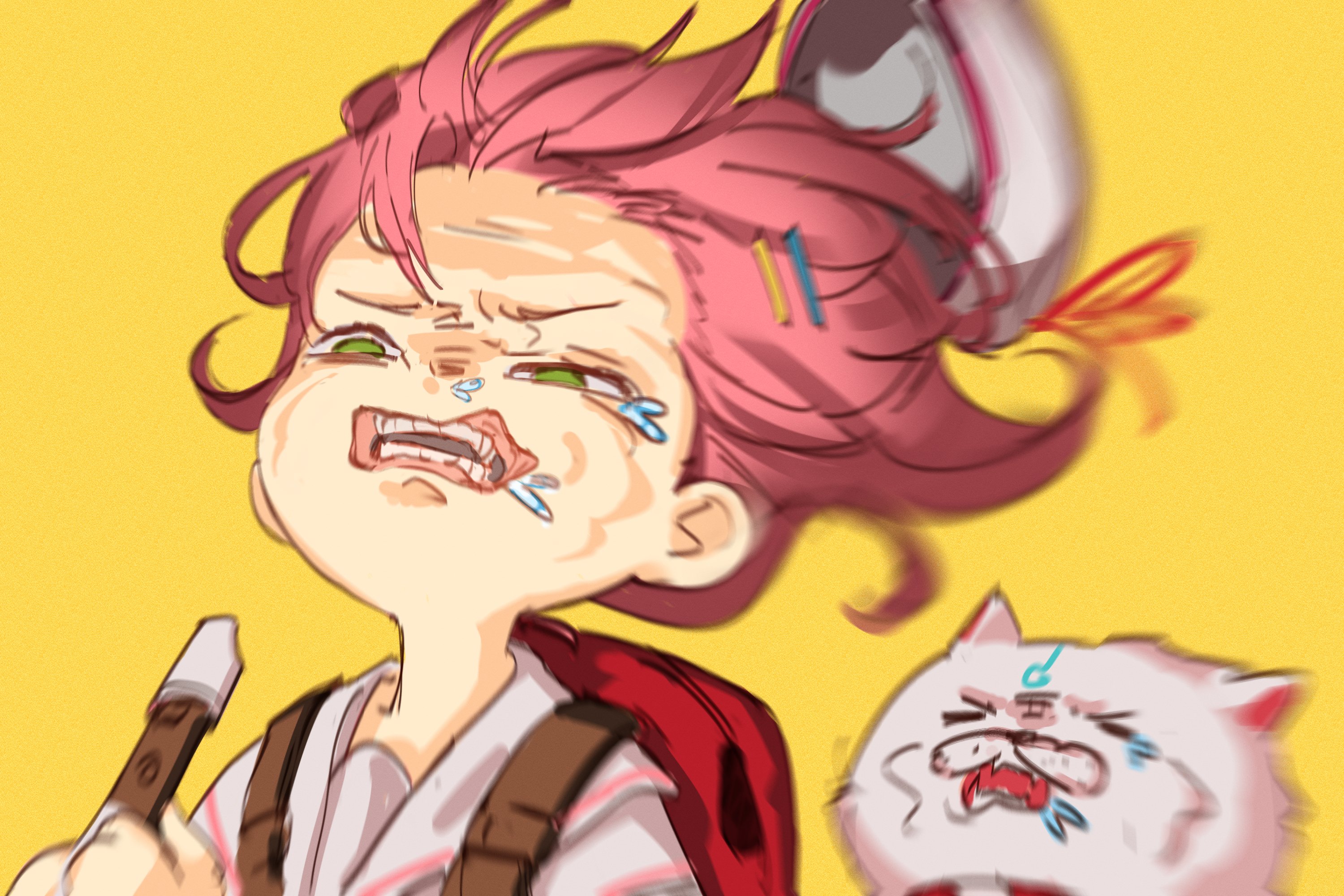 Safebooru - 1girl 35p (sakura miko) animal collar backpack bag beret ...