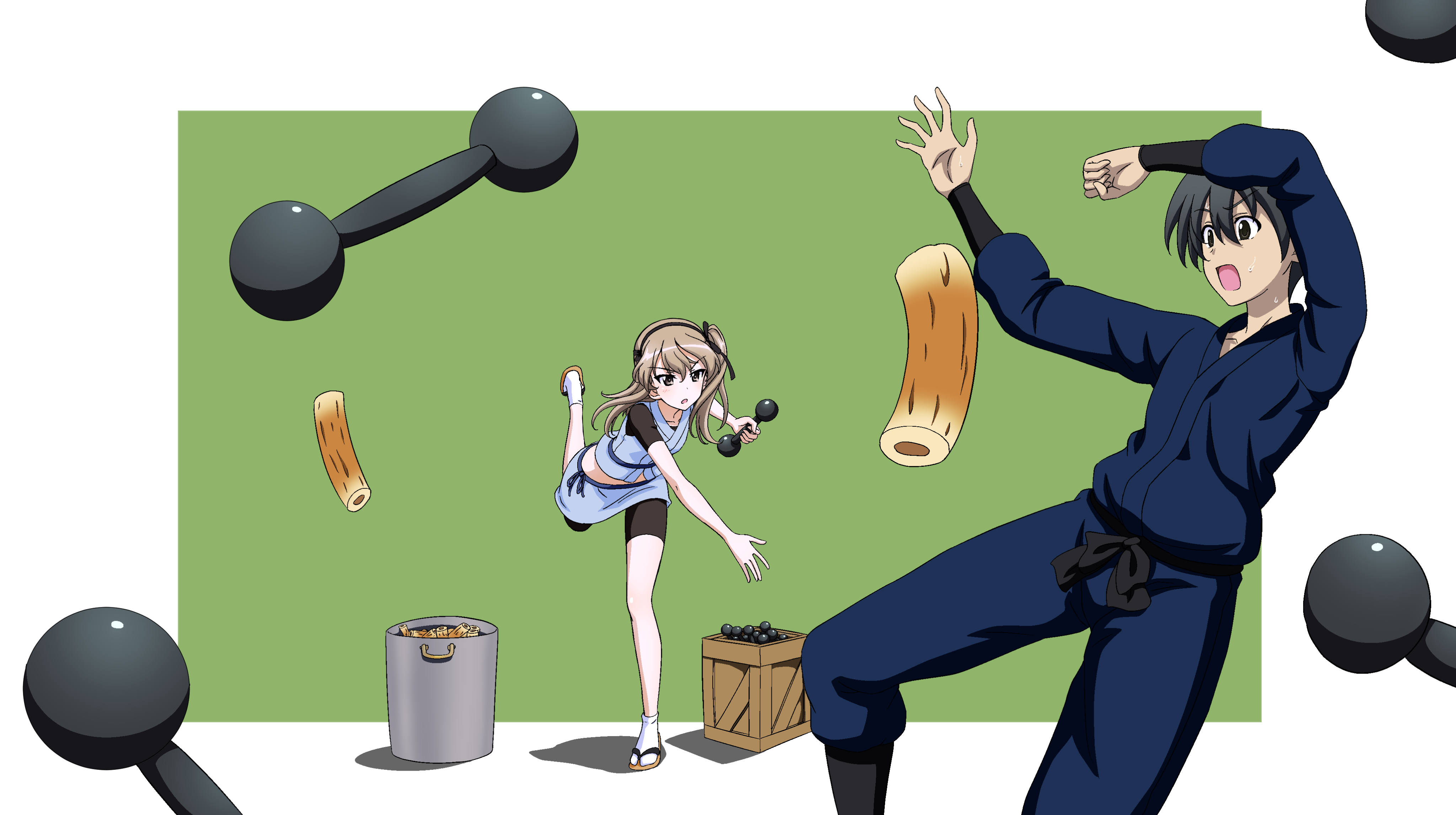 Safebooru - absurdres chikuwa dumbbell food girls und panzer girls und ...