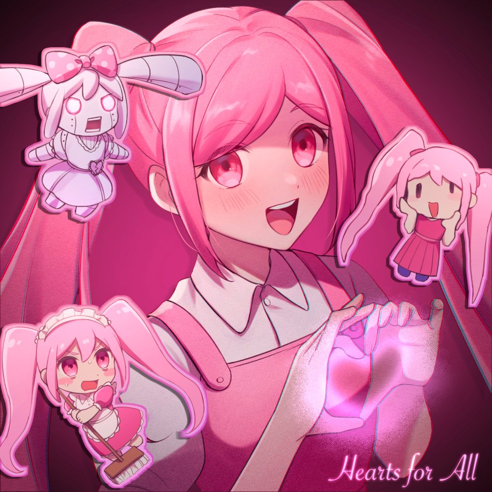 Safebooru - 4girls blush bow collared shirt hair ornament heart heart ...