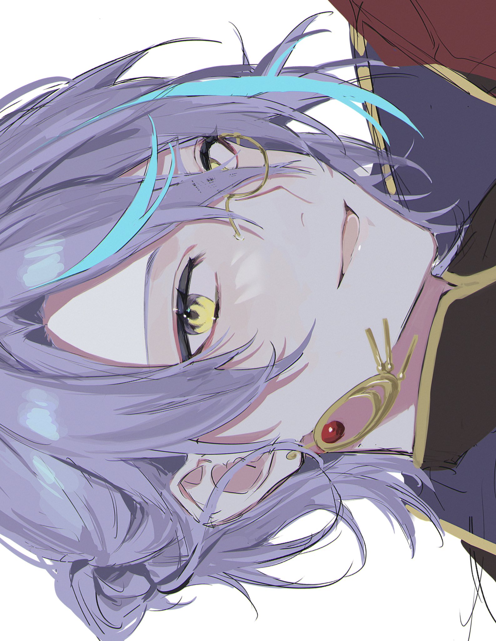 Safebooru - 1boy aqua hair earrings hair between eyes highres jewelry ...