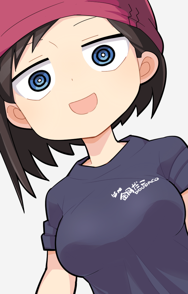 Safebooru - 1girl beanie black shirt blue eyes boku no kokoro no yabai yatsu breasts bright ...