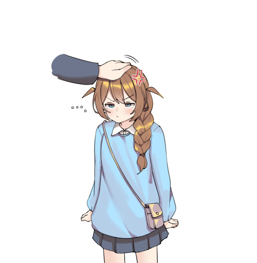 Safebooru - ... 1girl 1other aa211108 anger vein angry aqua eyes baba ...