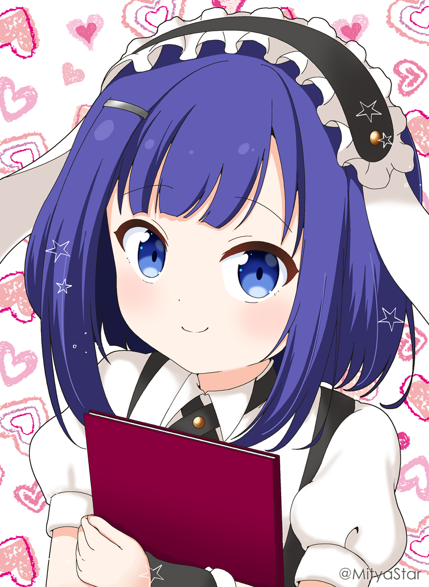 Safebooru - 1girl animal ears black hairband blue eyes blue hair closed mouth collared shirt ...
