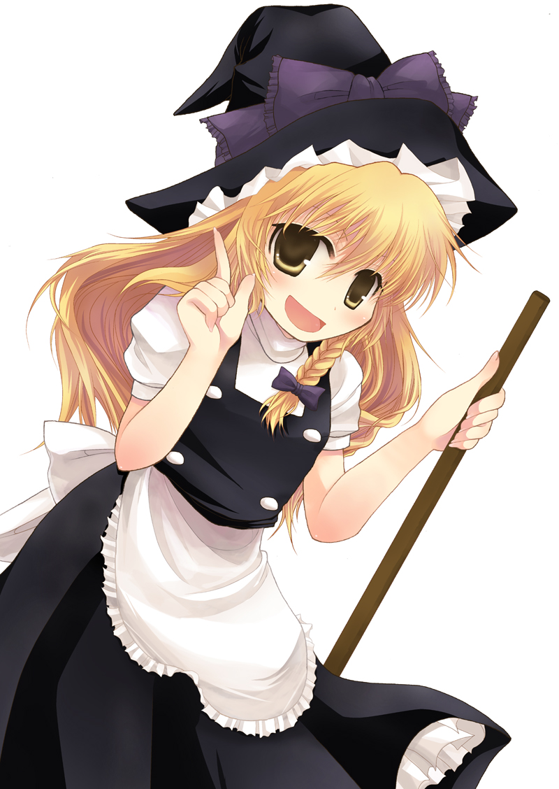 Safebooru - 1girl apron black bow black dress blonde hair bow braid dot nose dress hair bow hat ...