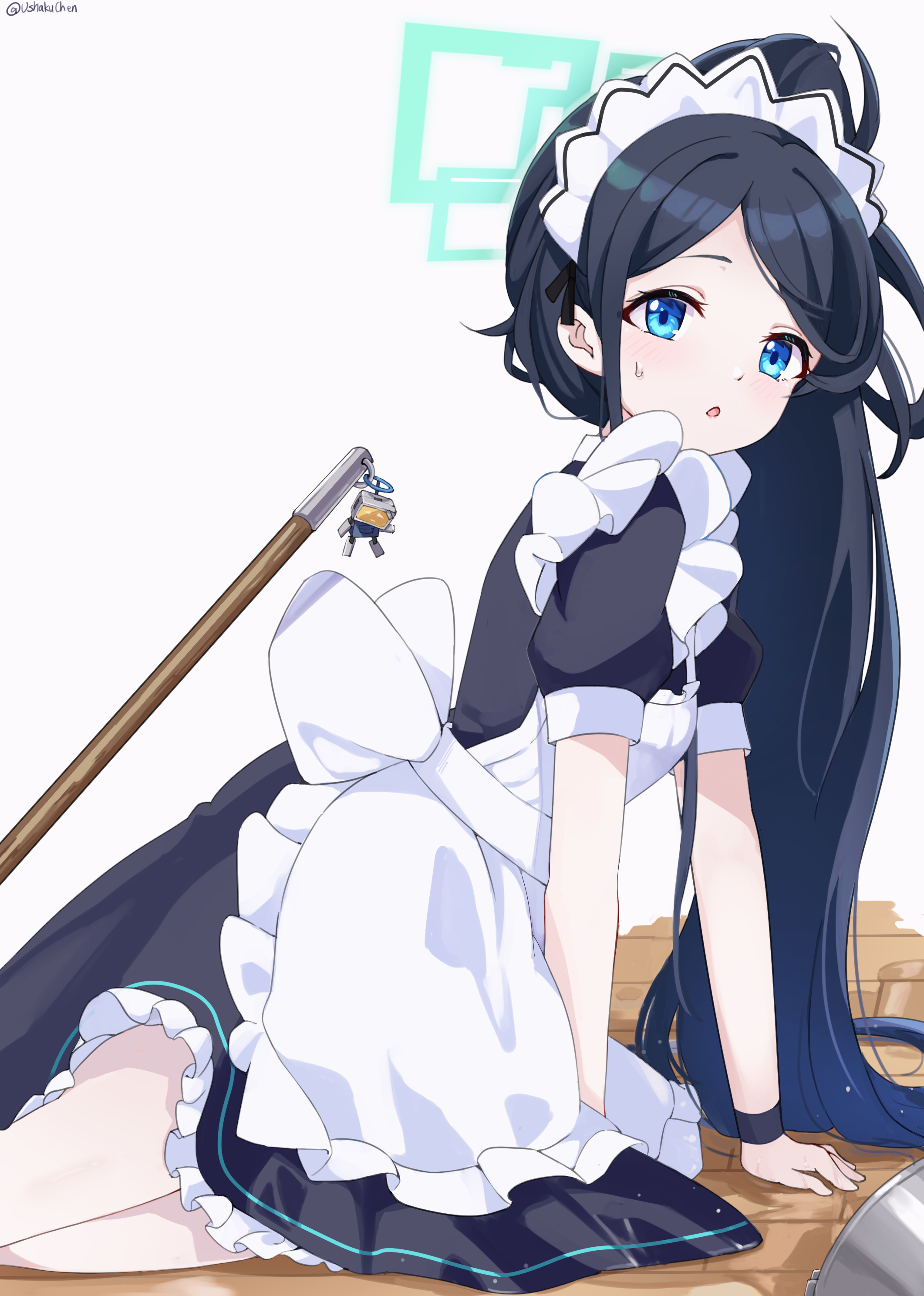 Safebooru - (robot) (blue archive) 1girl absurdres apron aris (blue archive) aris (maid) (blue ...